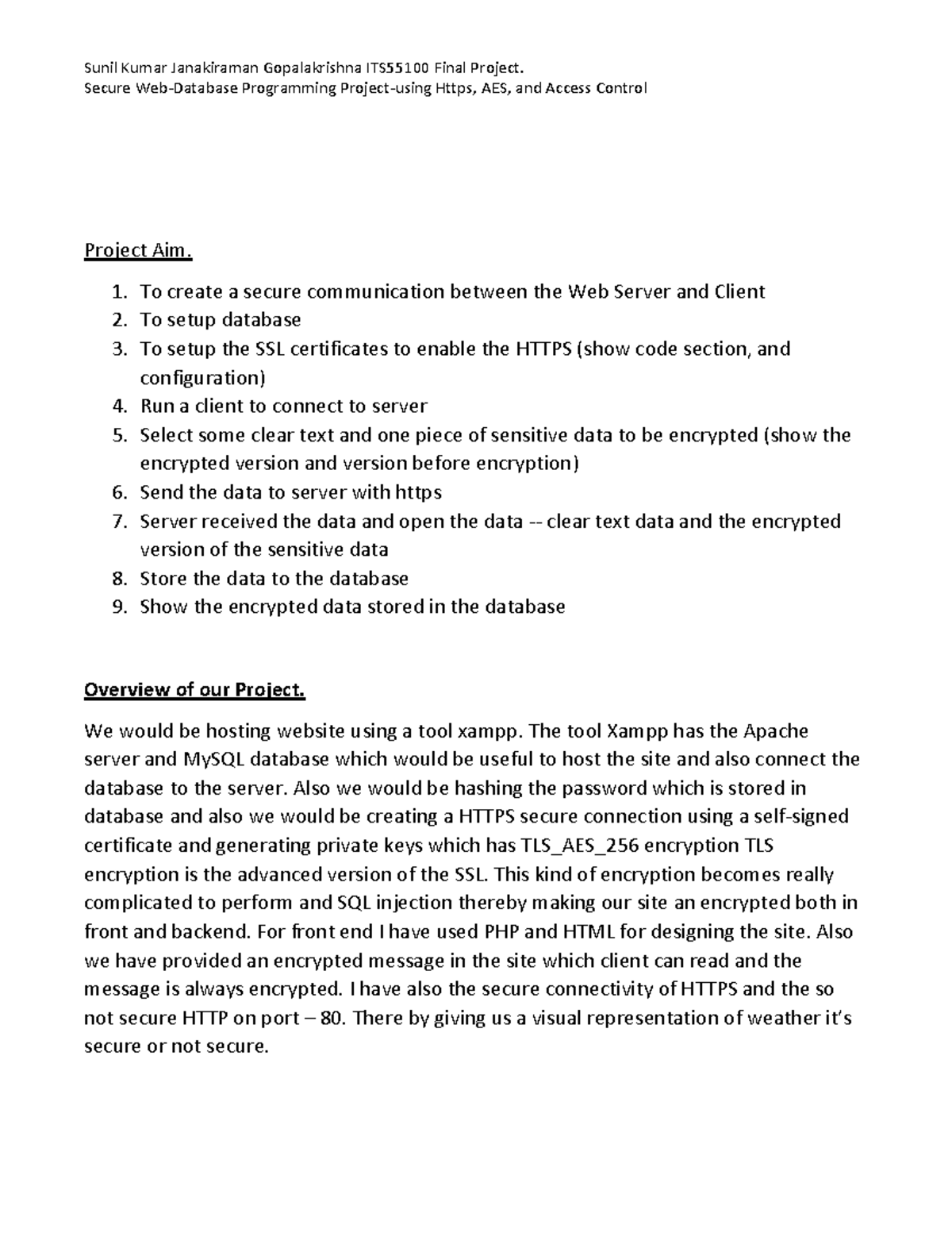 Final project ITS55100 - Secure Web-Database Programming Project-using Https, AES, and Access ...