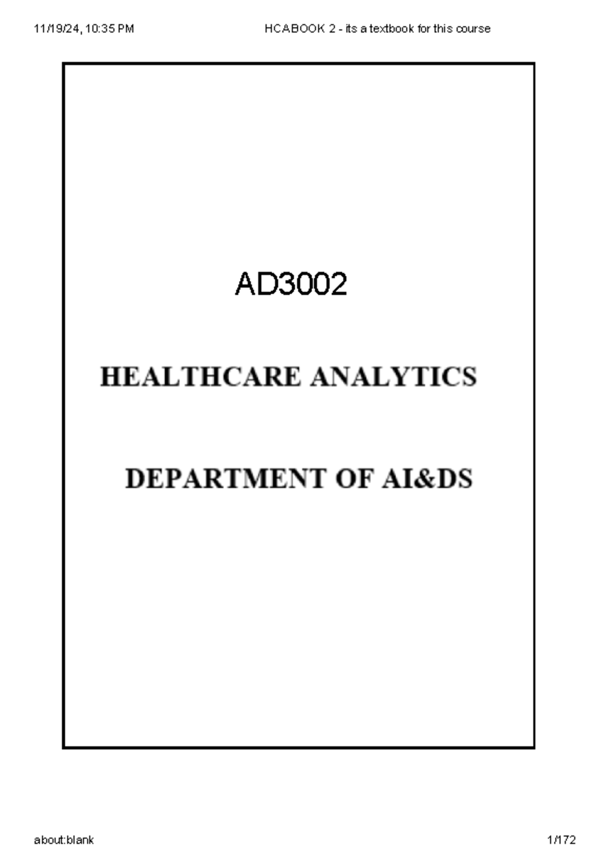 HCA BOOK 2 - its a textbook for this course - AD Healthcare Application ...