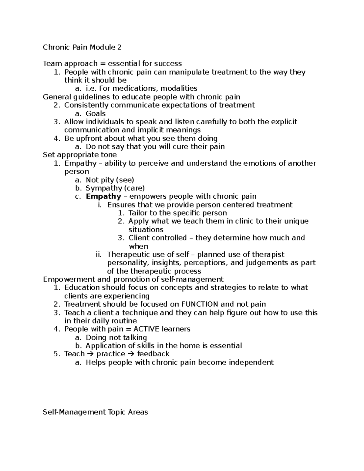Chronic Pain Module 2 - People with chronic pain can manipulate ...