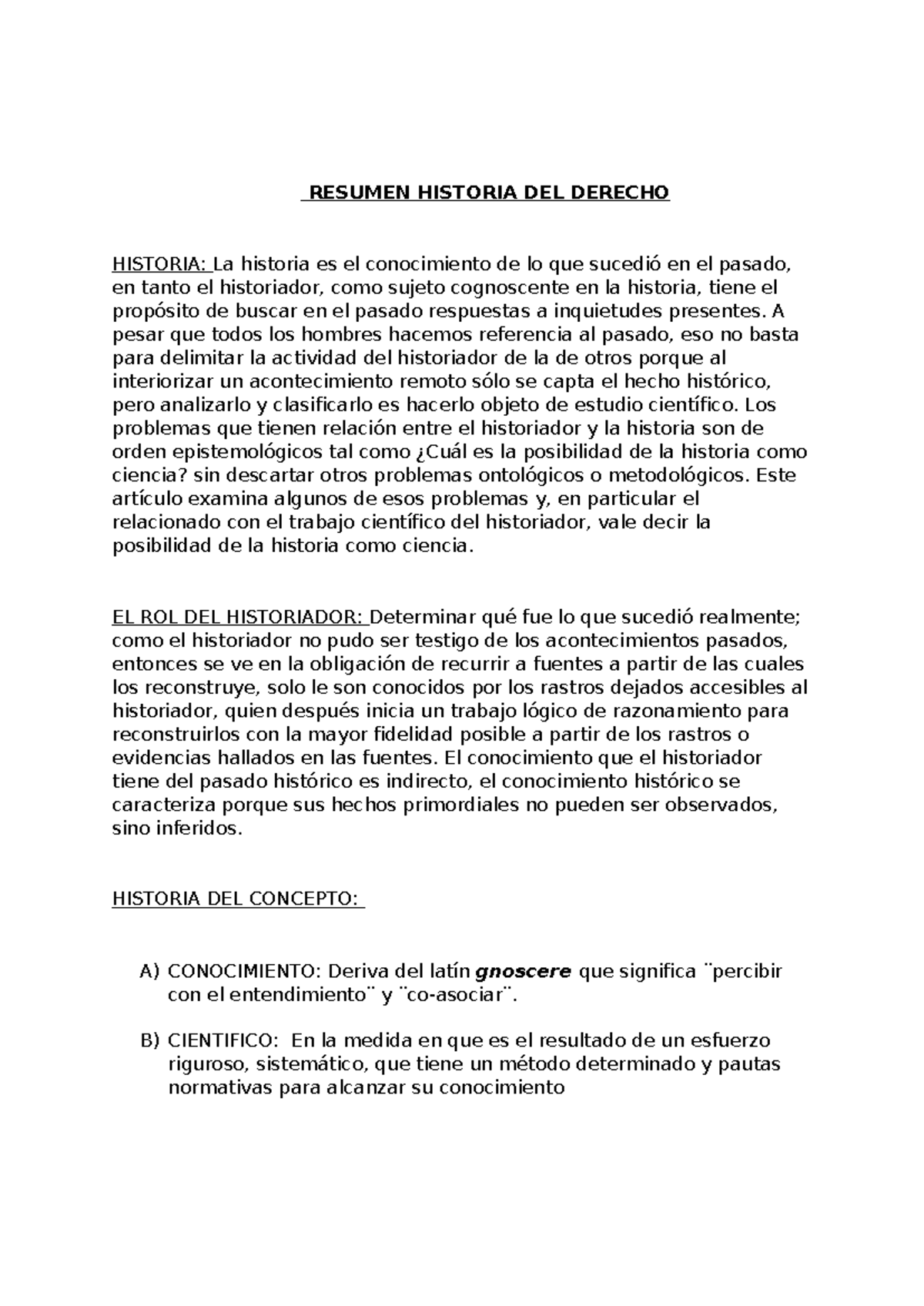 Resumen Historia Del Derecho Resumen Historia Del Derecho Historia