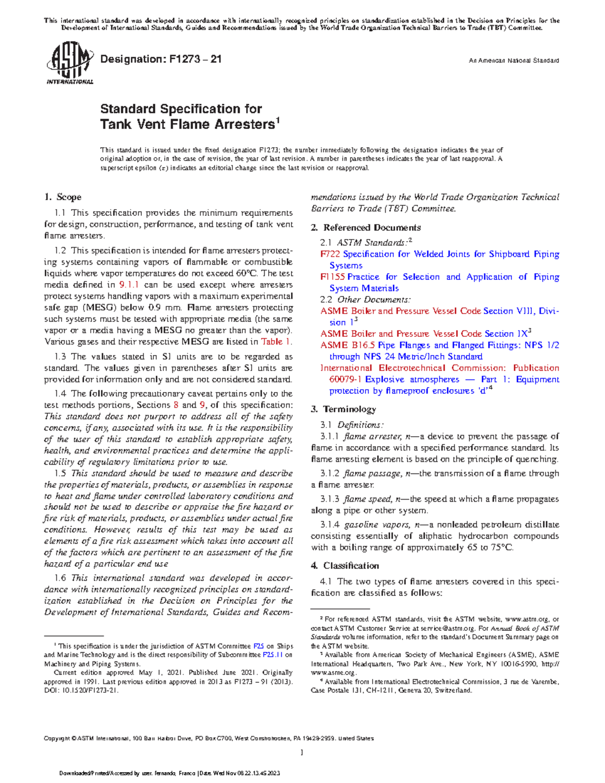 ASTM F-1273-2021 - wow yea i love it this is a great book you know ...