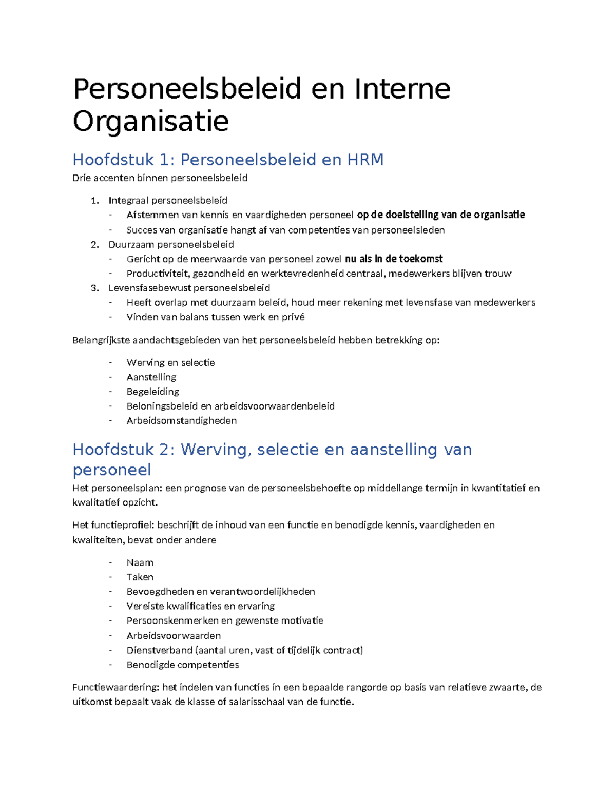 Beco SE3 Personeelsbeleid - Personeelsbeleid en Interne Organisatie ...