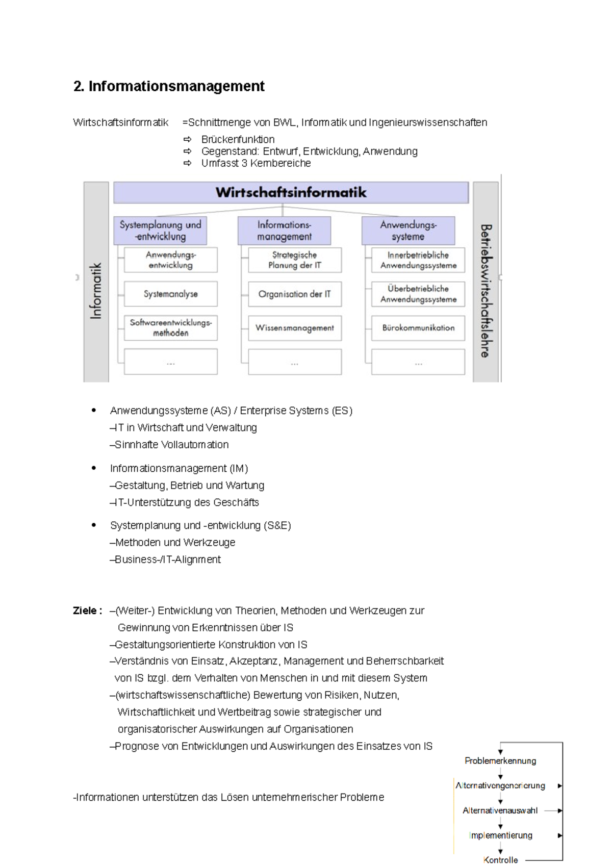 Winf - Zusammenfassung Einführung in die Wirtschaftsinformatik - 2 ...