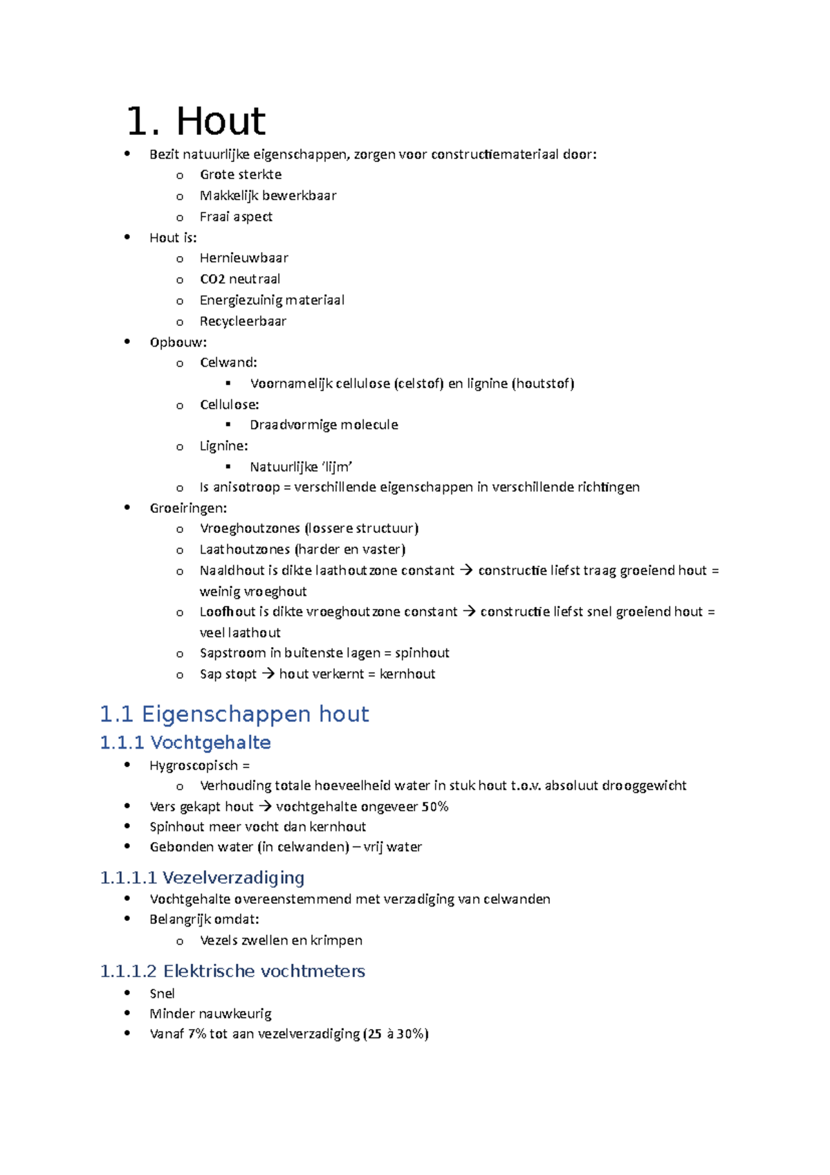 1. Hout - Deel hout - 1. Hout Bezit natuurlijke eigenschappen, zorgen voor constructiemateriaal ...
