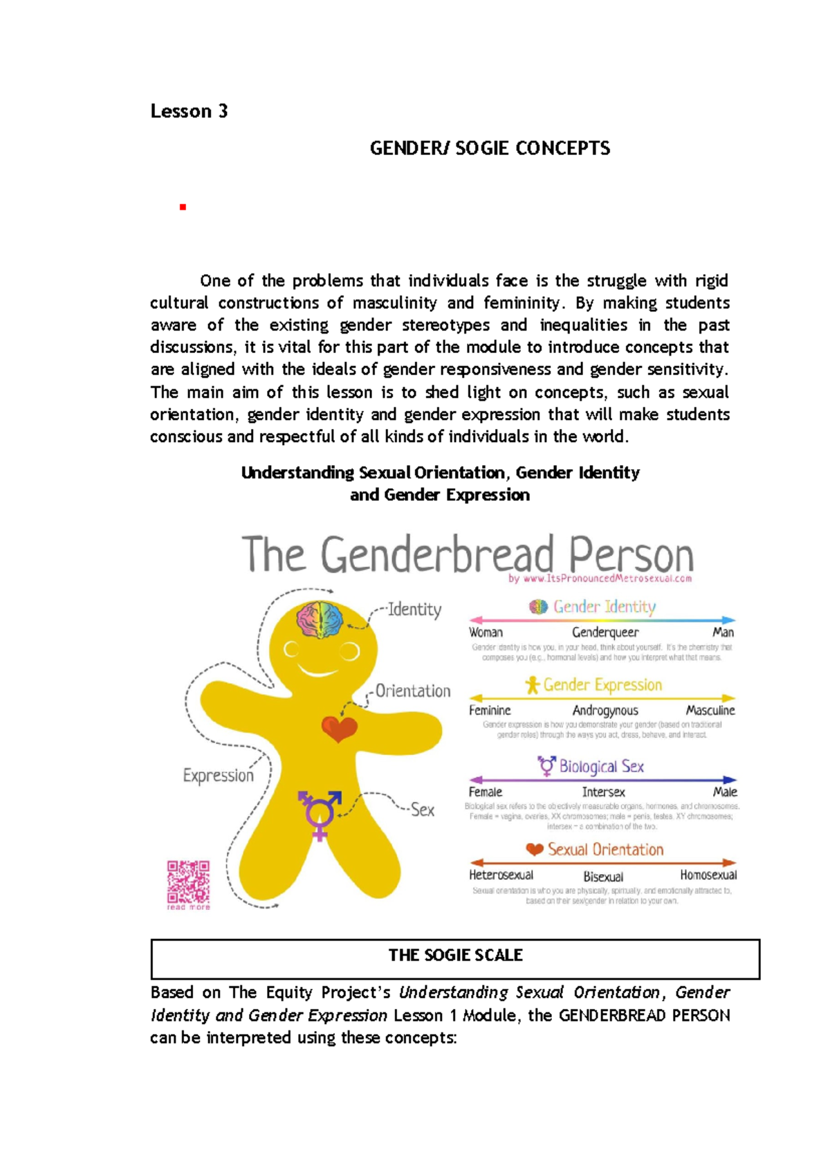 Lesson 3 Gender and Sogie Concepts - Lesson 3 GENDER/ SOGIE CONCEPTS ...