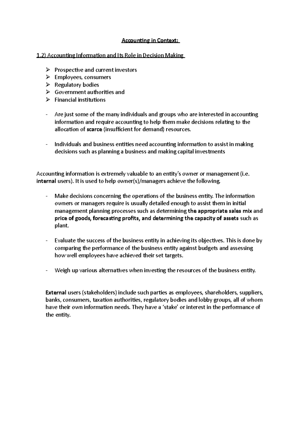 Accounting in Context - Accouning in Context: Accouning Informaion and ...