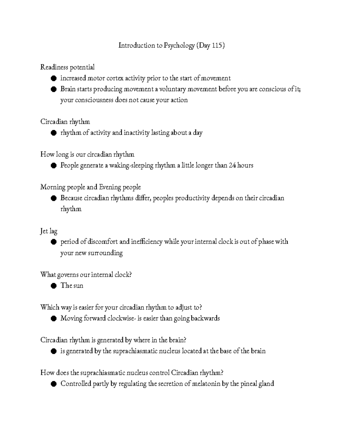 Introduction to Psychology (Day 115) - Studocu