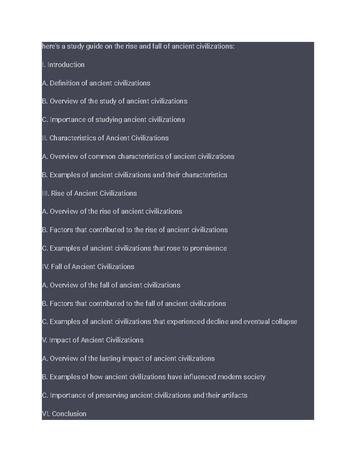 Ancient CIV - here's a study guide on the rise and fall of ancient ...