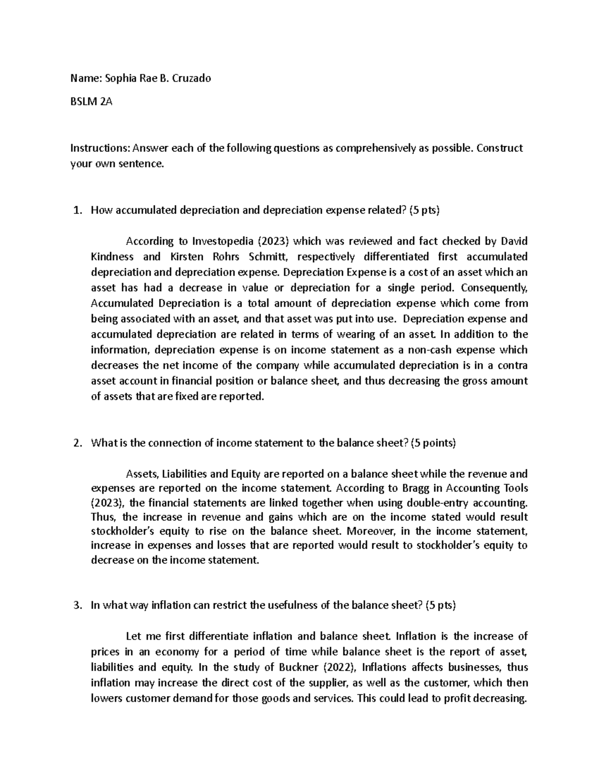 FM2 - fm just short essay - Name: Sophia Rae B. Cruzado BSLM 2A ...