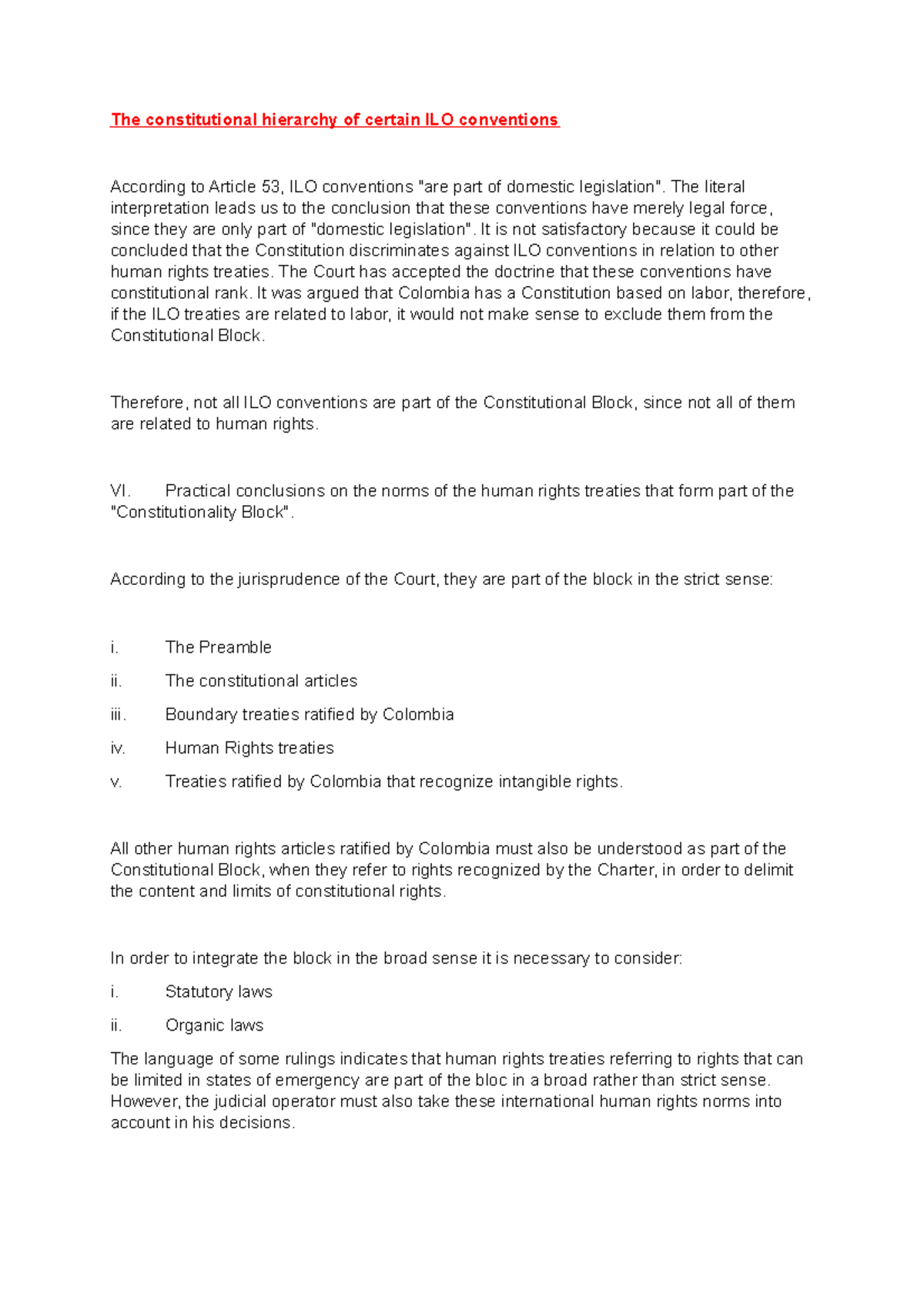 The constitutional hierarchy of certain ILO conventions 8 - The literal ...
