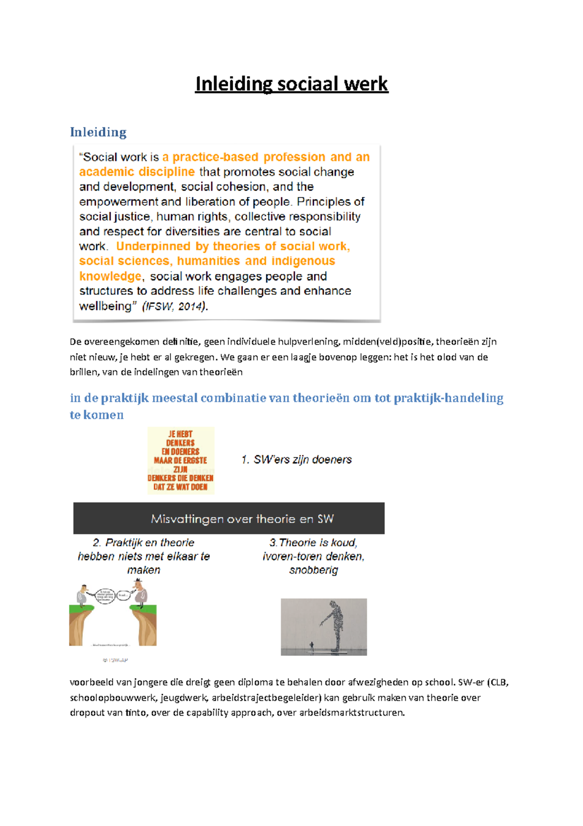 Inleiding tsw - Inleiding sociaal werk Inleiding De overeengekomen ...