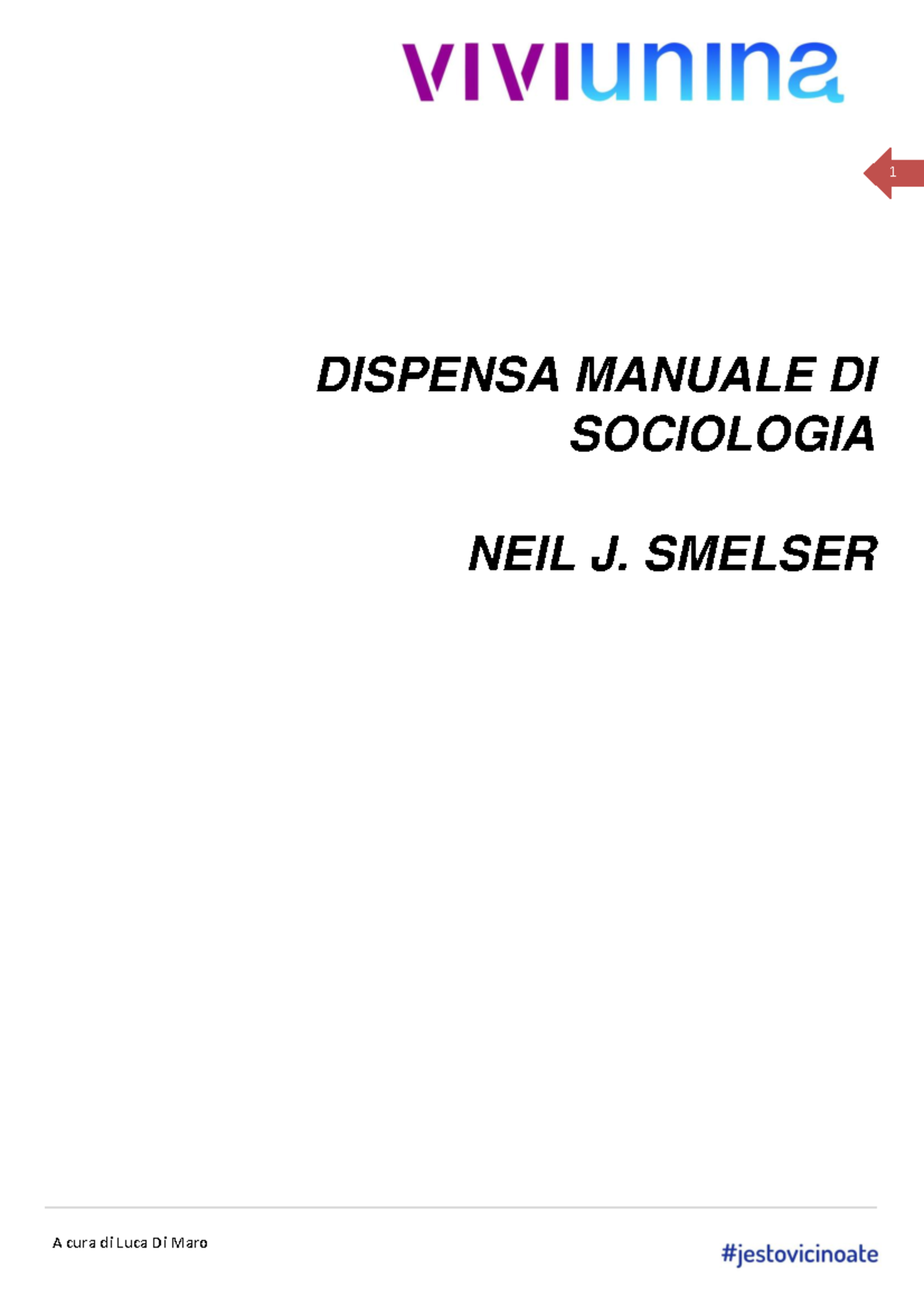 Dispensa Manuale di Sociologia - Neil J. Smelser - ####### 1 DISPENSA ...