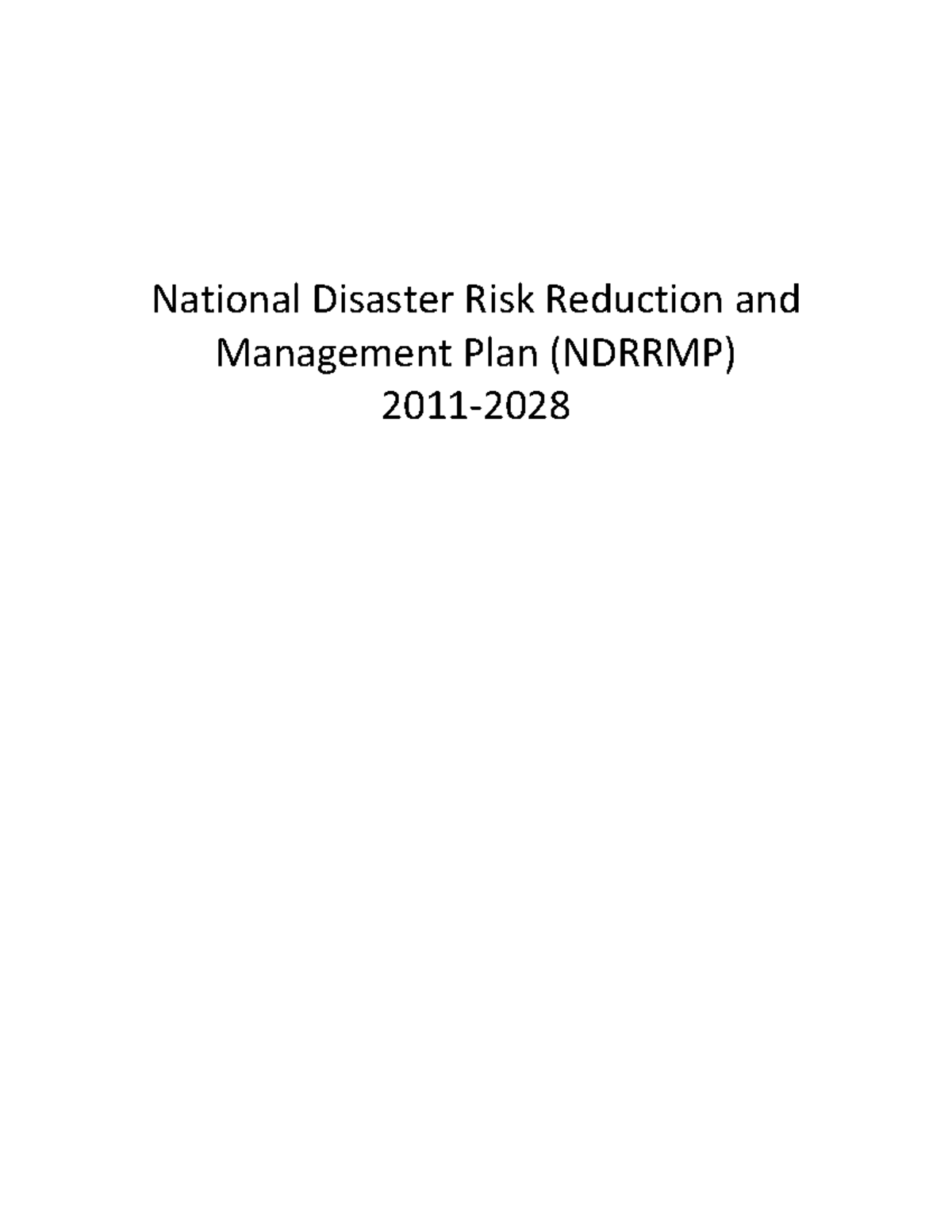 Ndrrm Plan 2011-2028 - Vine boom - National Disaster Risk Reduction and ...