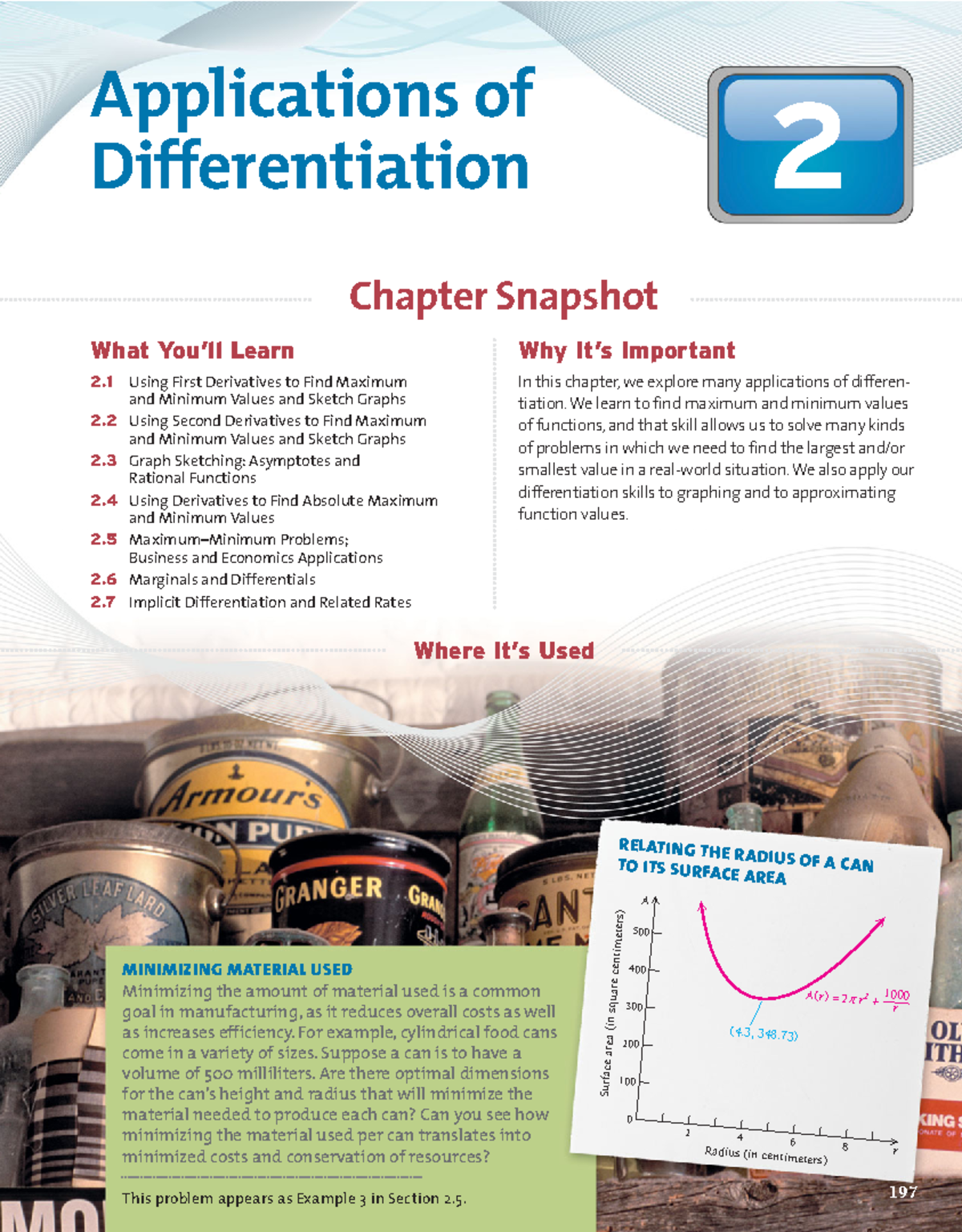 Chapter 2 - Calculus and its applications - 197 2 Applications of ...