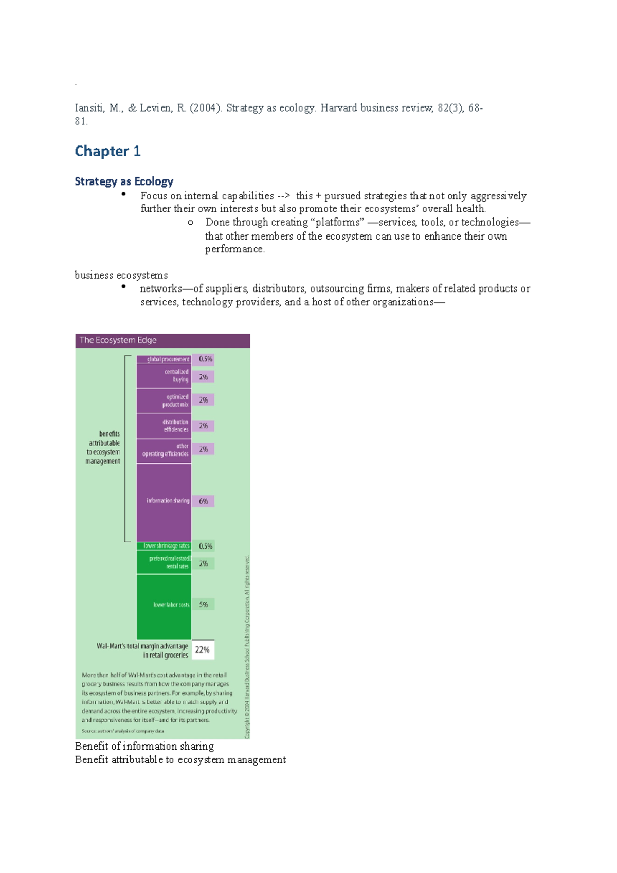Strategy as ecology notes - . Iansiti, M., & Levien, R. (2004 ...