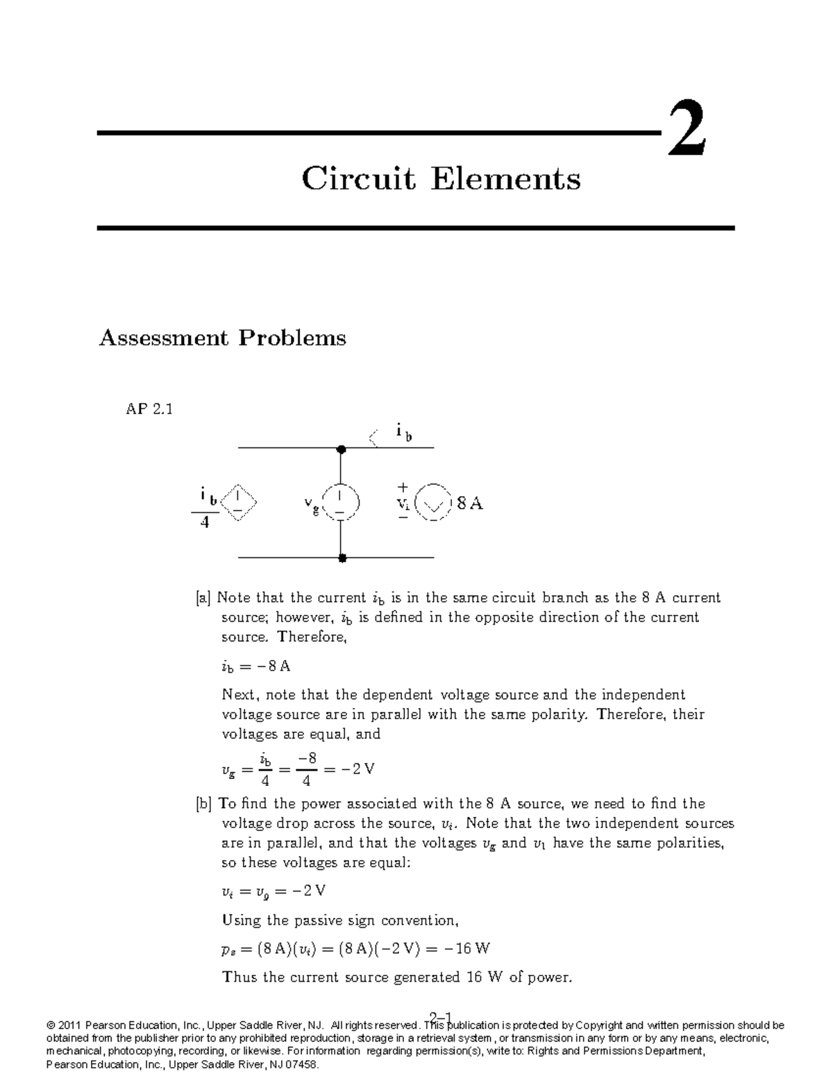 회로이론 닐슨 9판 2장 솔루션 - 2 Circuit Elements Assessment Problems AP 2. [a ...