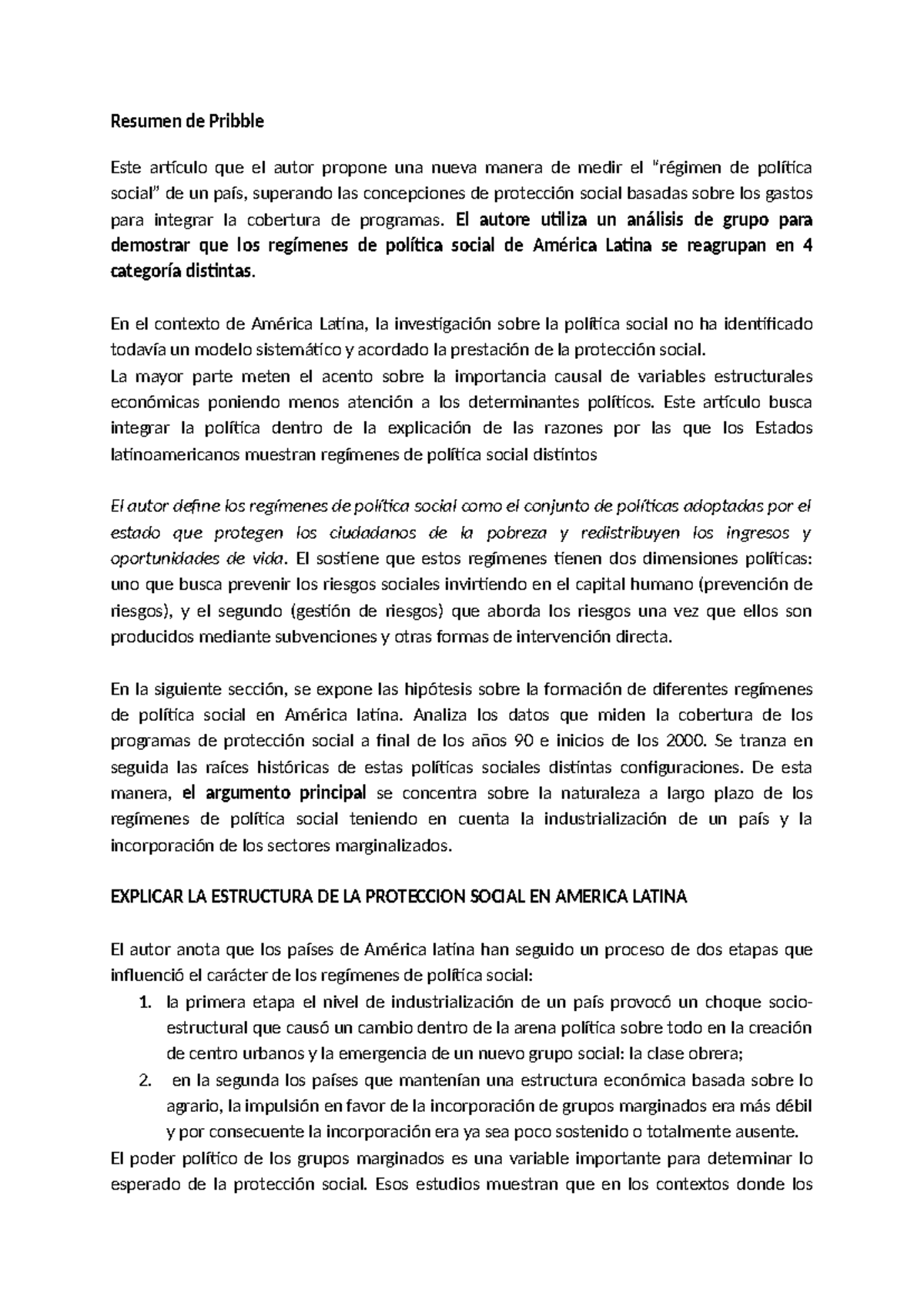 Resumen de Pribble - Resumen de Pribble Este artículo que el autor ...