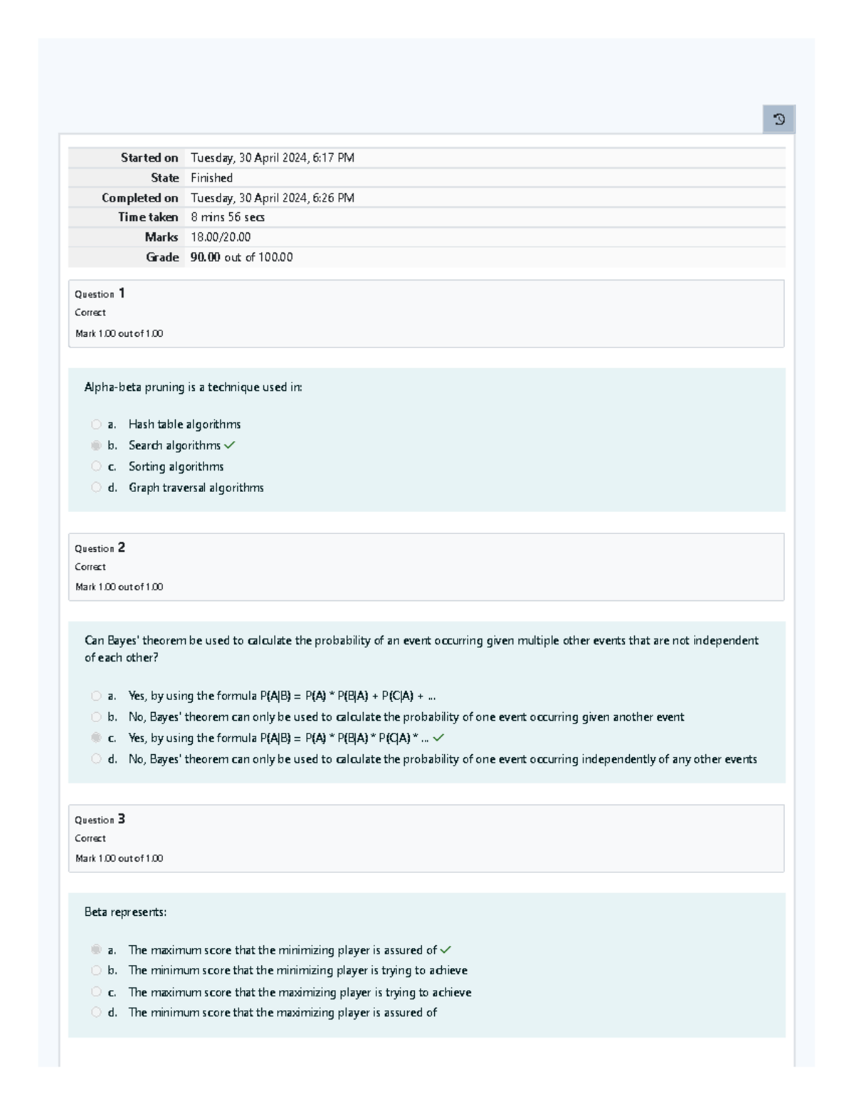 Prelim Quiz 1 Attempt review - Started on Tuesday, 30 April 2024, 6:17 ...