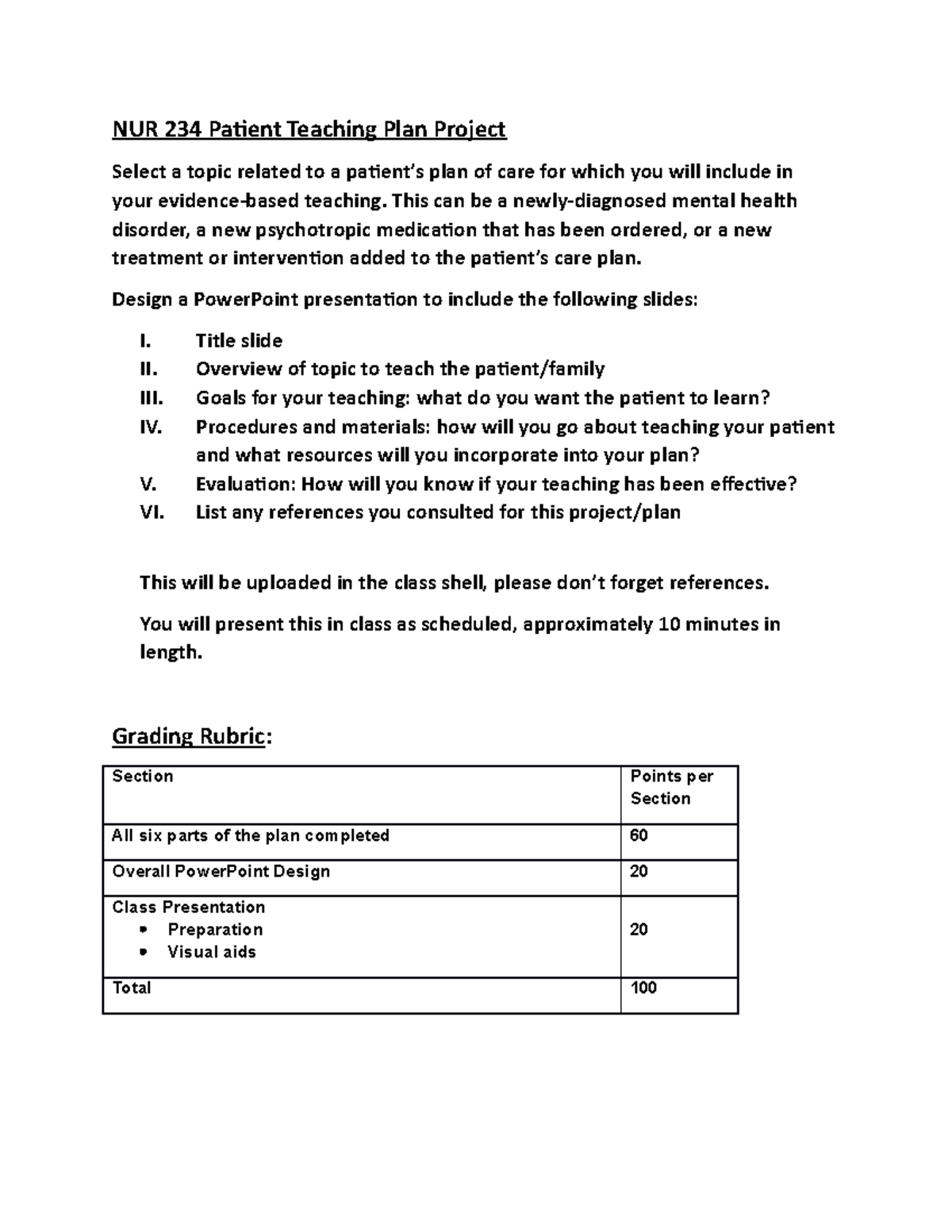 NUR234 Project - accurate - NUR 234 Patient Teaching Plan Project ...