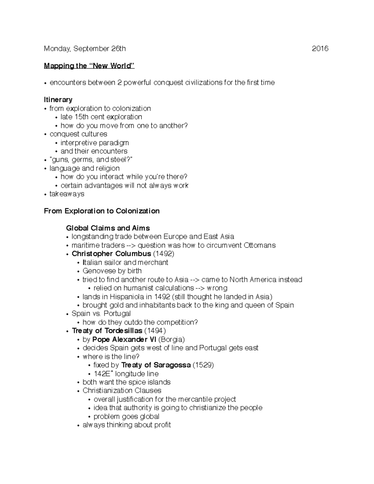 Class Notes 9.26.16 - Monday, September 26th 2016 Mapping the “New ...