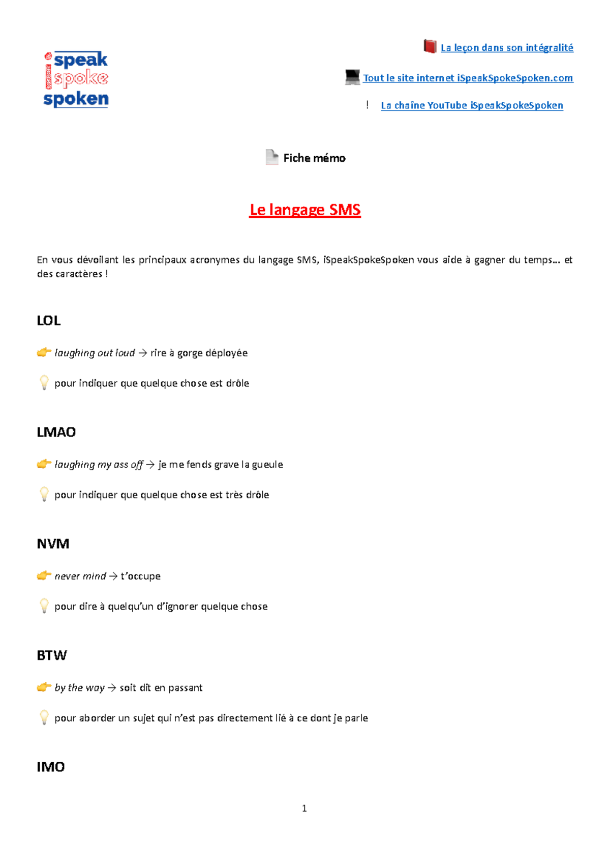 Fiche+memo+48+i SSS+-+Langage+sms+anglais+-+V1+copie - 📕 La leçon dans ...