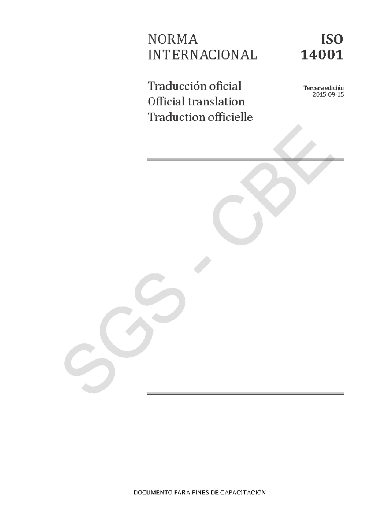 ISO 14001 2015 - NORMA ISO 2018- NORMA INTERNACIONAL Traducción oficial ...