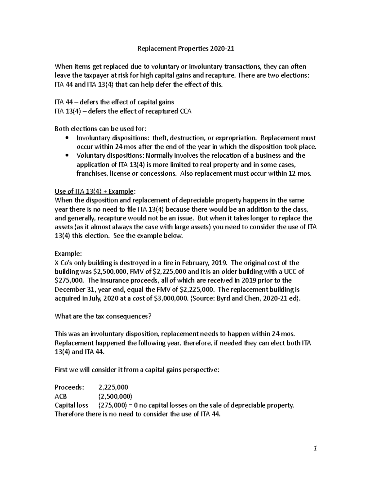 Replacement Property example student handout 2021 - Replacement ...