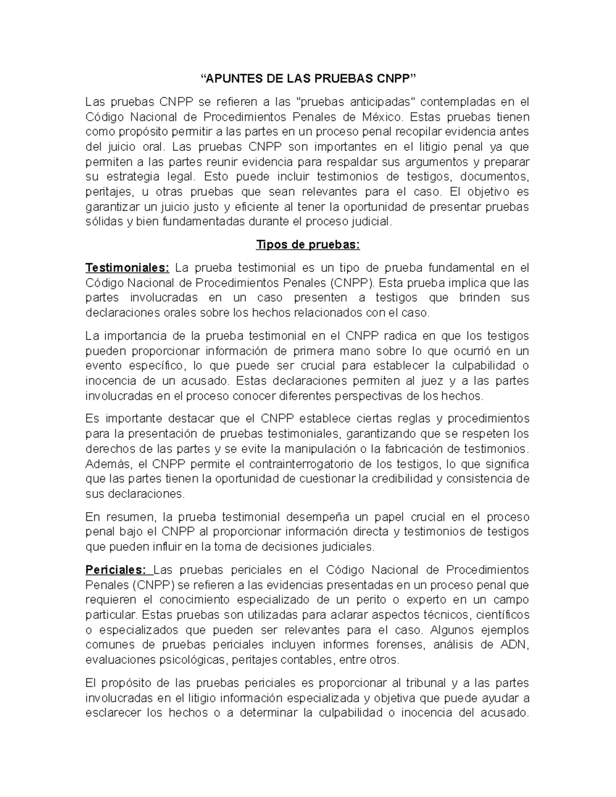 Apuntes DE LAS Pruebas CNPP - “APUNTES DE LAS PRUEBAS CNPP” Las pruebas ...