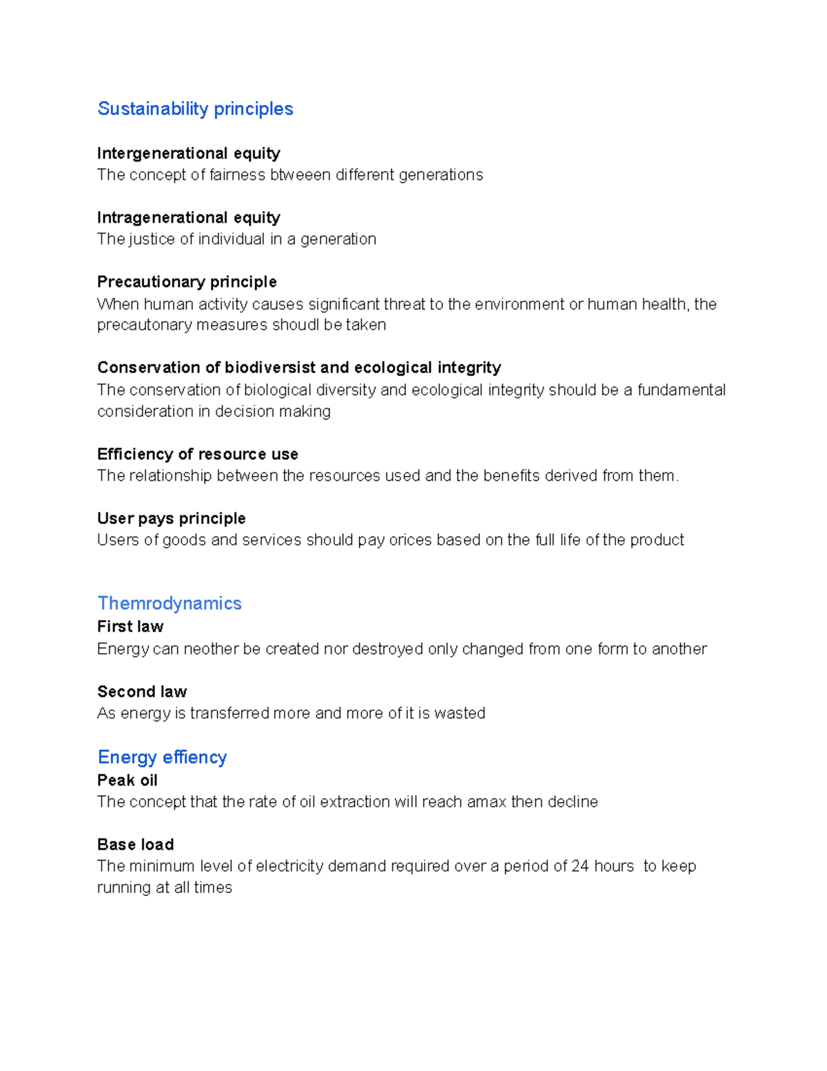 Unit 4 envirnomental science vce - Sustainability principles ...