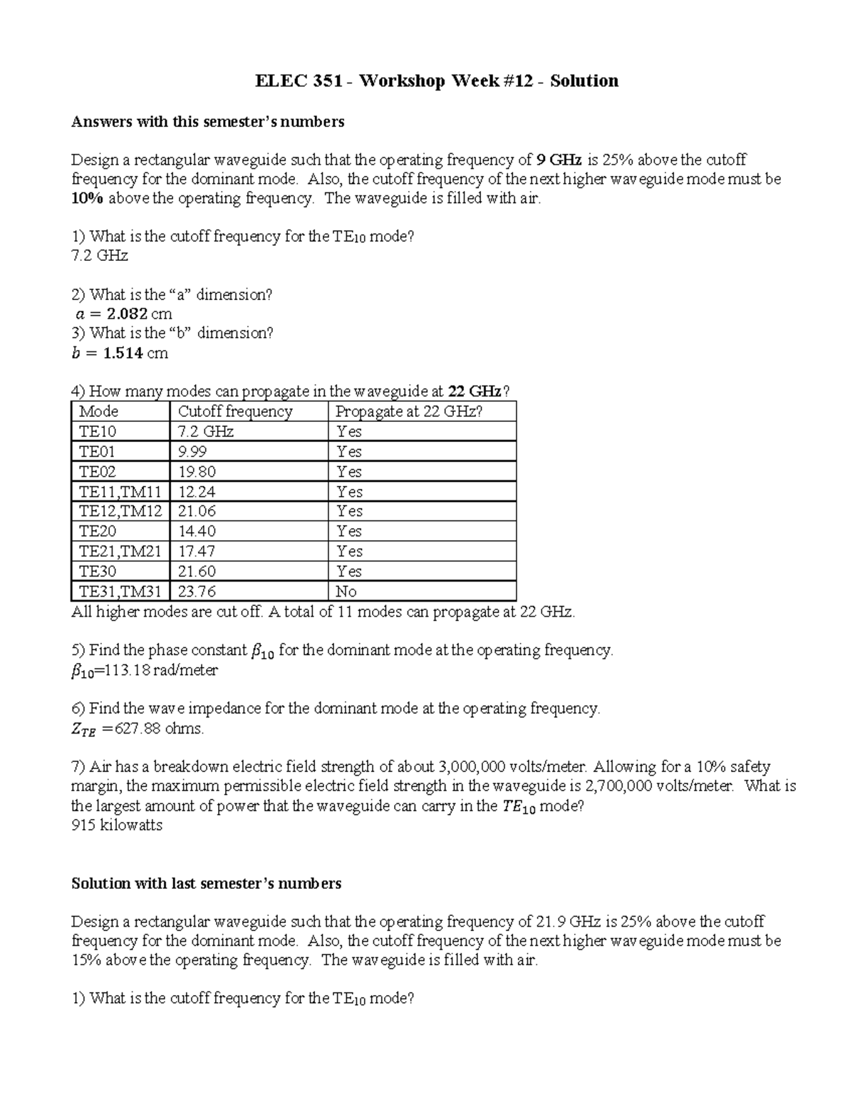 Workshop 12 - solutionsolutionsolution - ELEC 351 - Workshop Week #12 - Solution Answers with ...