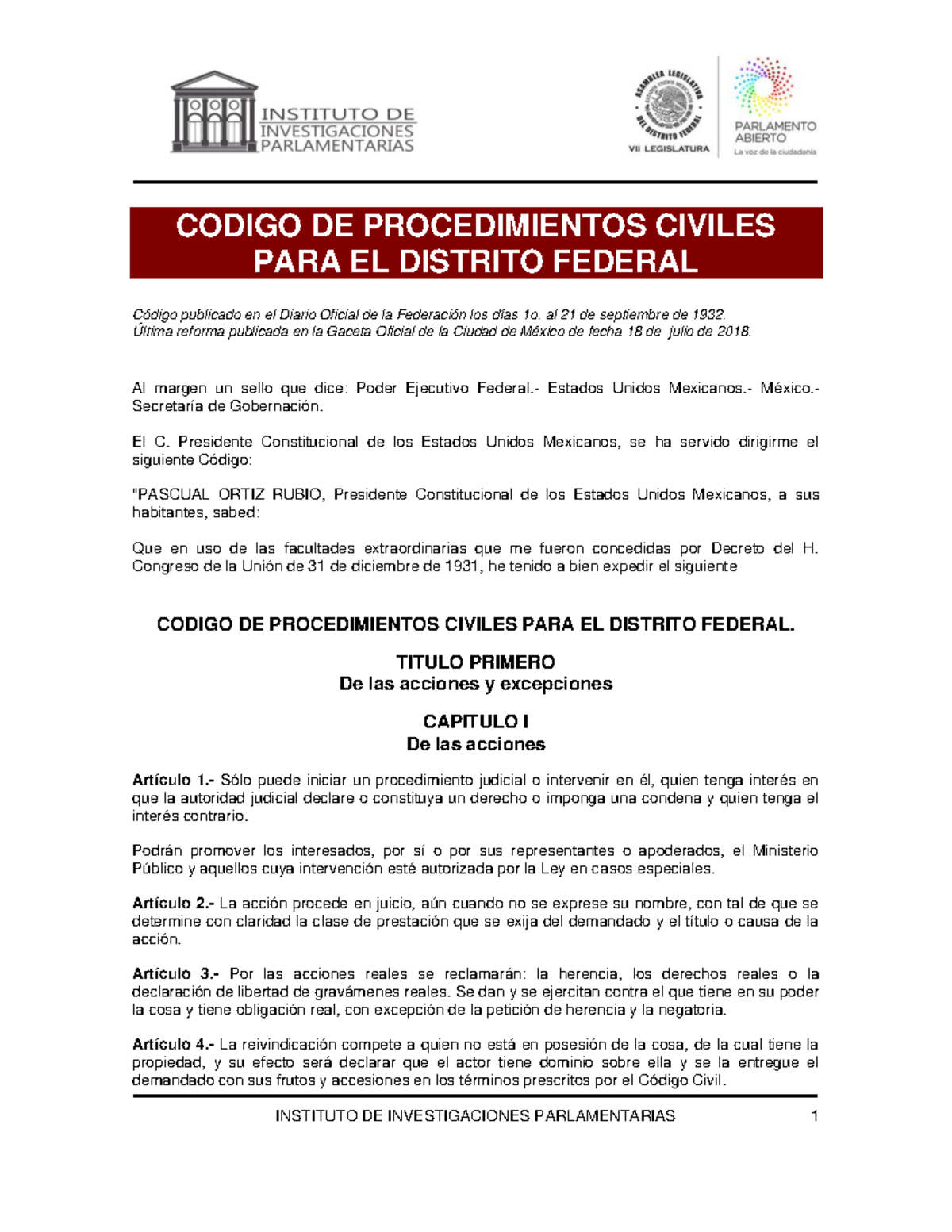 Codigo DE Procedimientos Civiles - CODIGO DE PROCEDIMIENTOS CIVILES ...