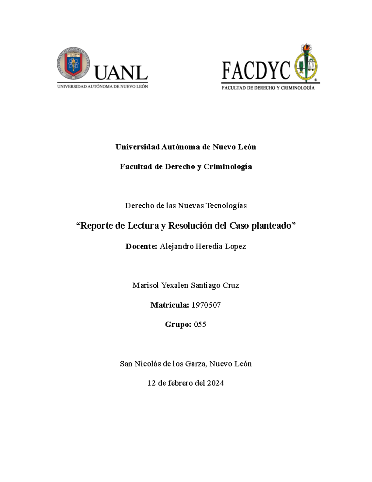 MYSC EV1 - Tarea - Universidad Autónoma de Nuevo León Facultad de Derecho y Criminología Derecho ...