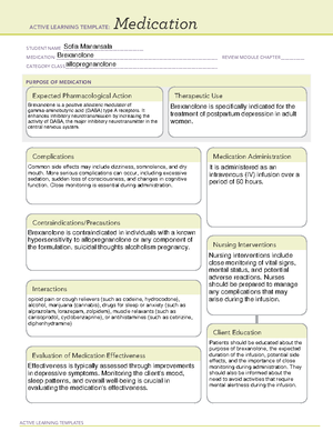 Ondansetron Zofran - ACTIVE LEARNING TEMPLATES TherapeuTic procedure A ...
