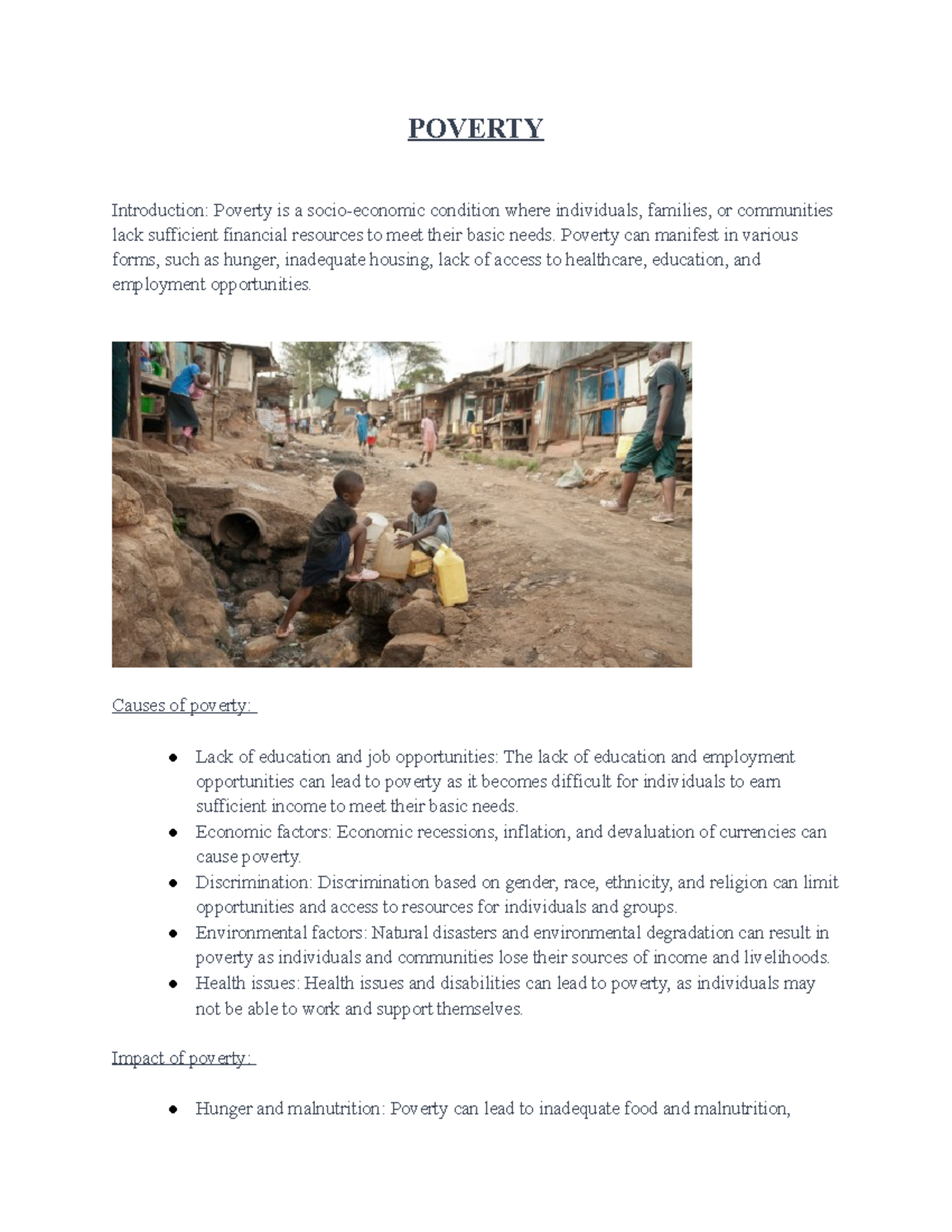 Poverty - Poverty can manifest in various forms, such as hunger ...