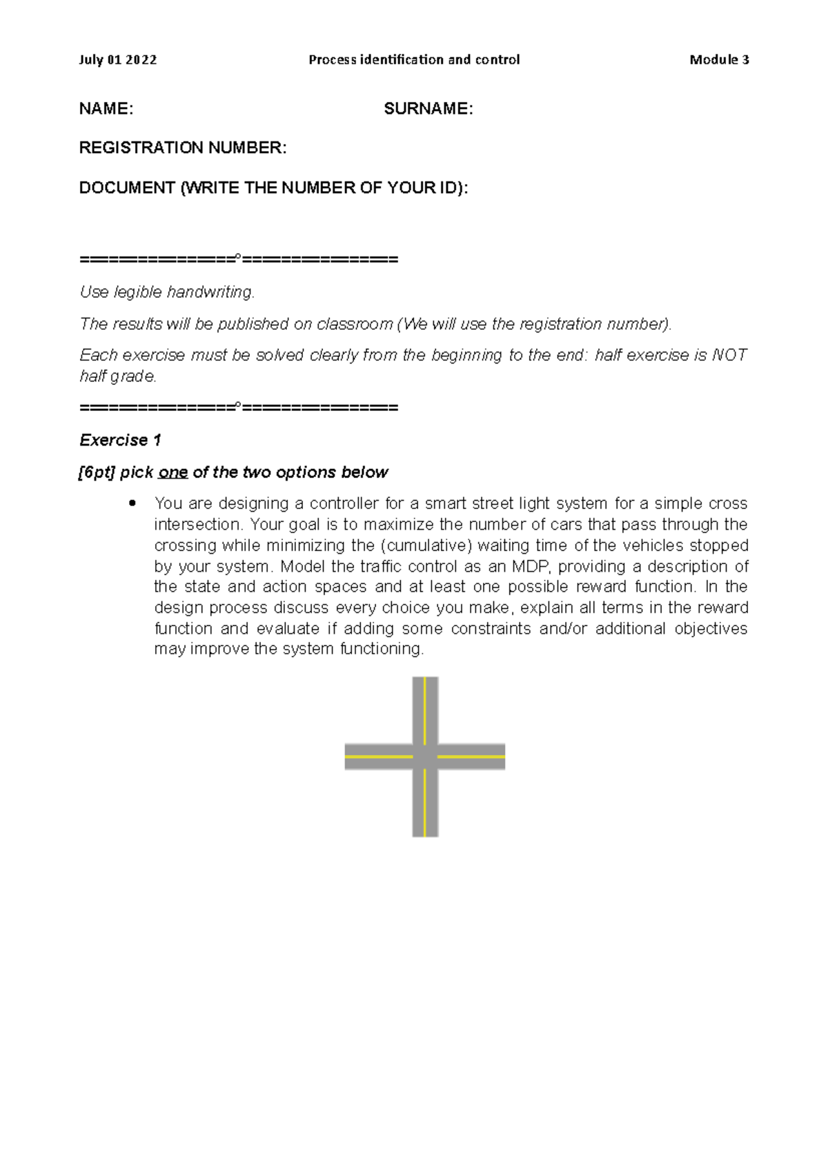Exam Module 3 0107 - test exercises for July - July 01 2022 Process ...