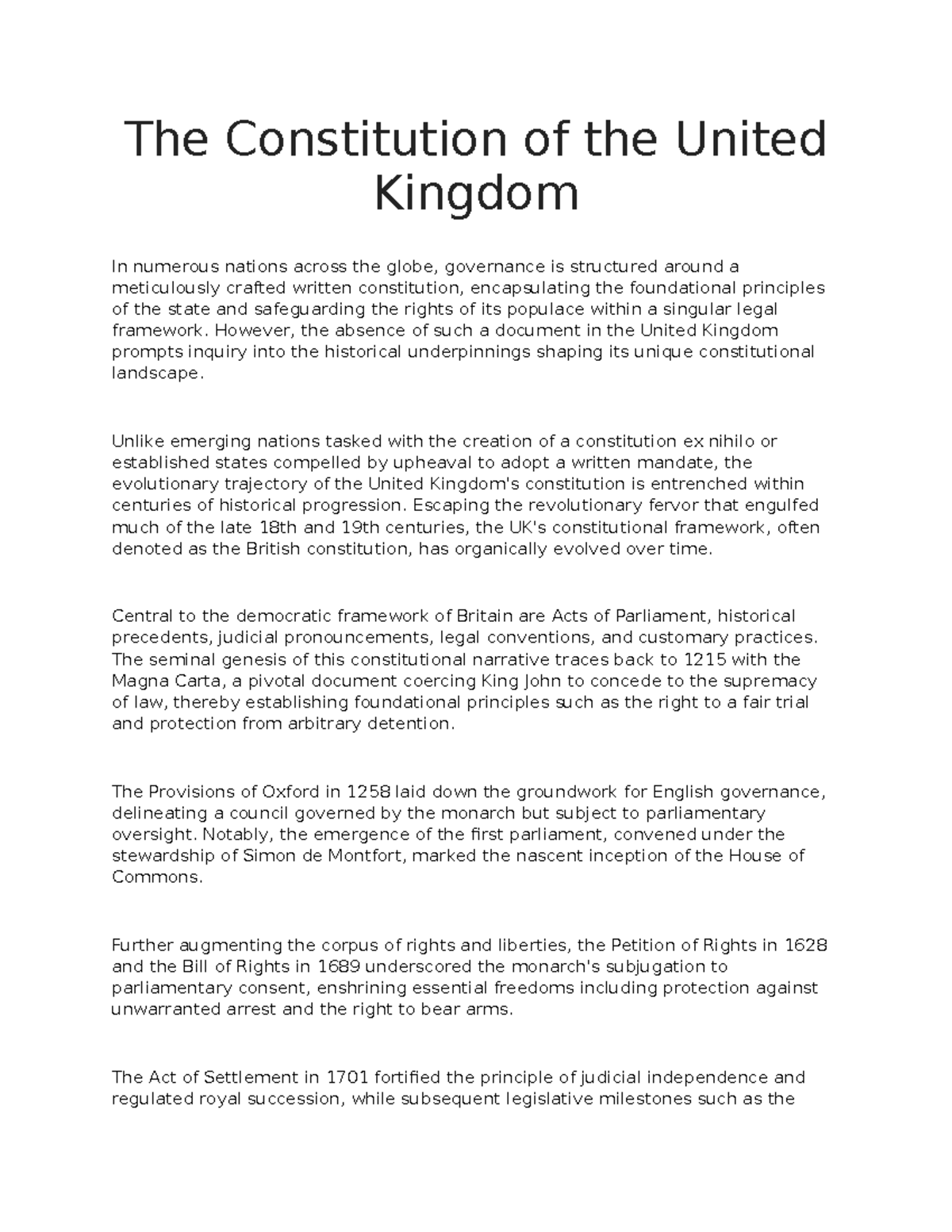 The Constitution of the United Kingdom - The Constitution of the United ...