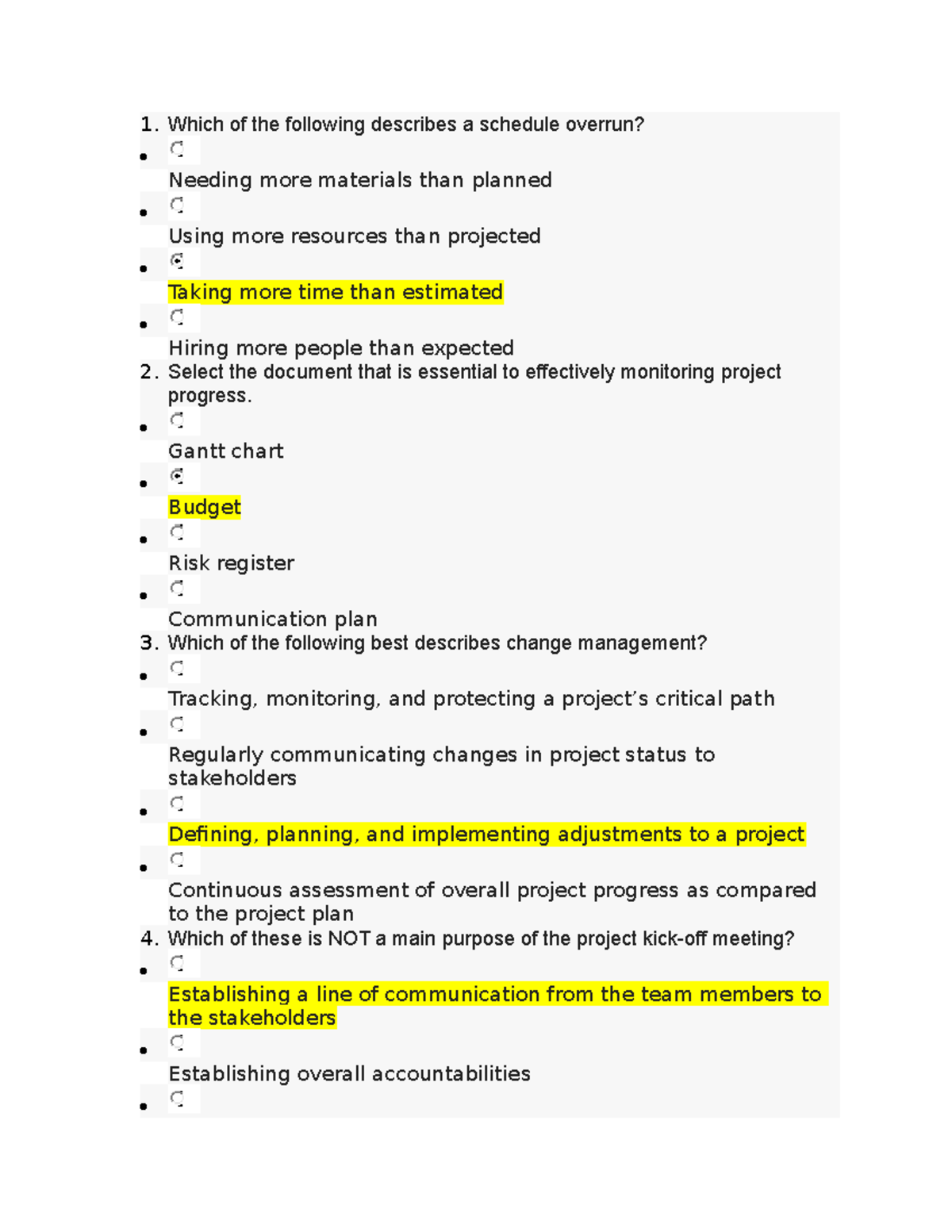 Project Managrment Unit 3 - Practice Milestone 3 - Which of the following describes a schedule ...