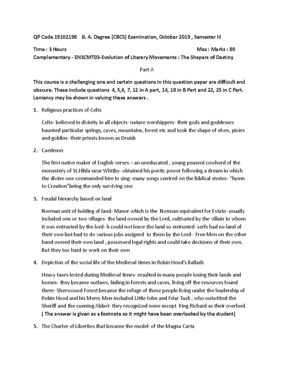 19102198- Shapers of Destiny - QP Code 19102198 B. A. Degree (CBCS ...