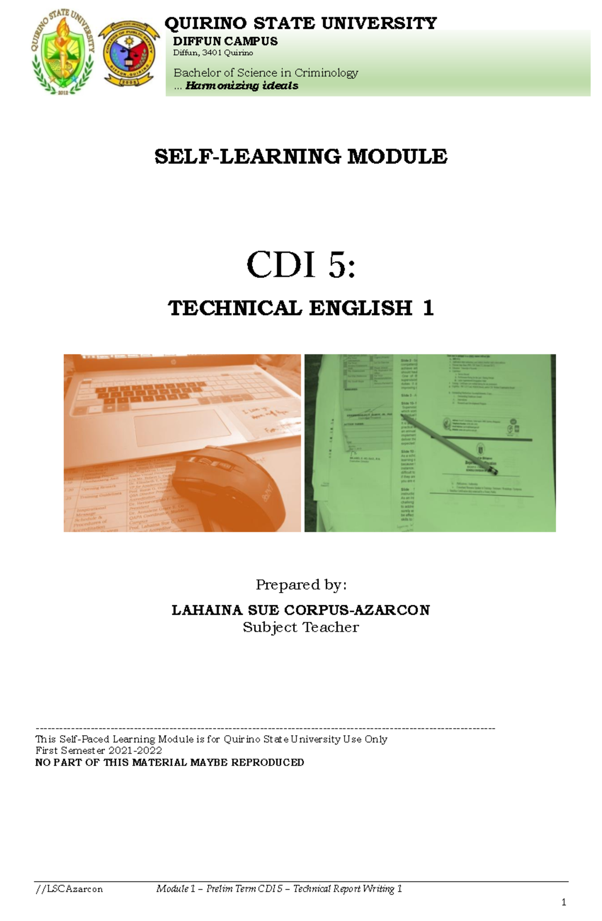 CDI-5- Types-OF-REPOrt-topics-6-10 - //LSCAzarcon Module 1 – Prelim ...