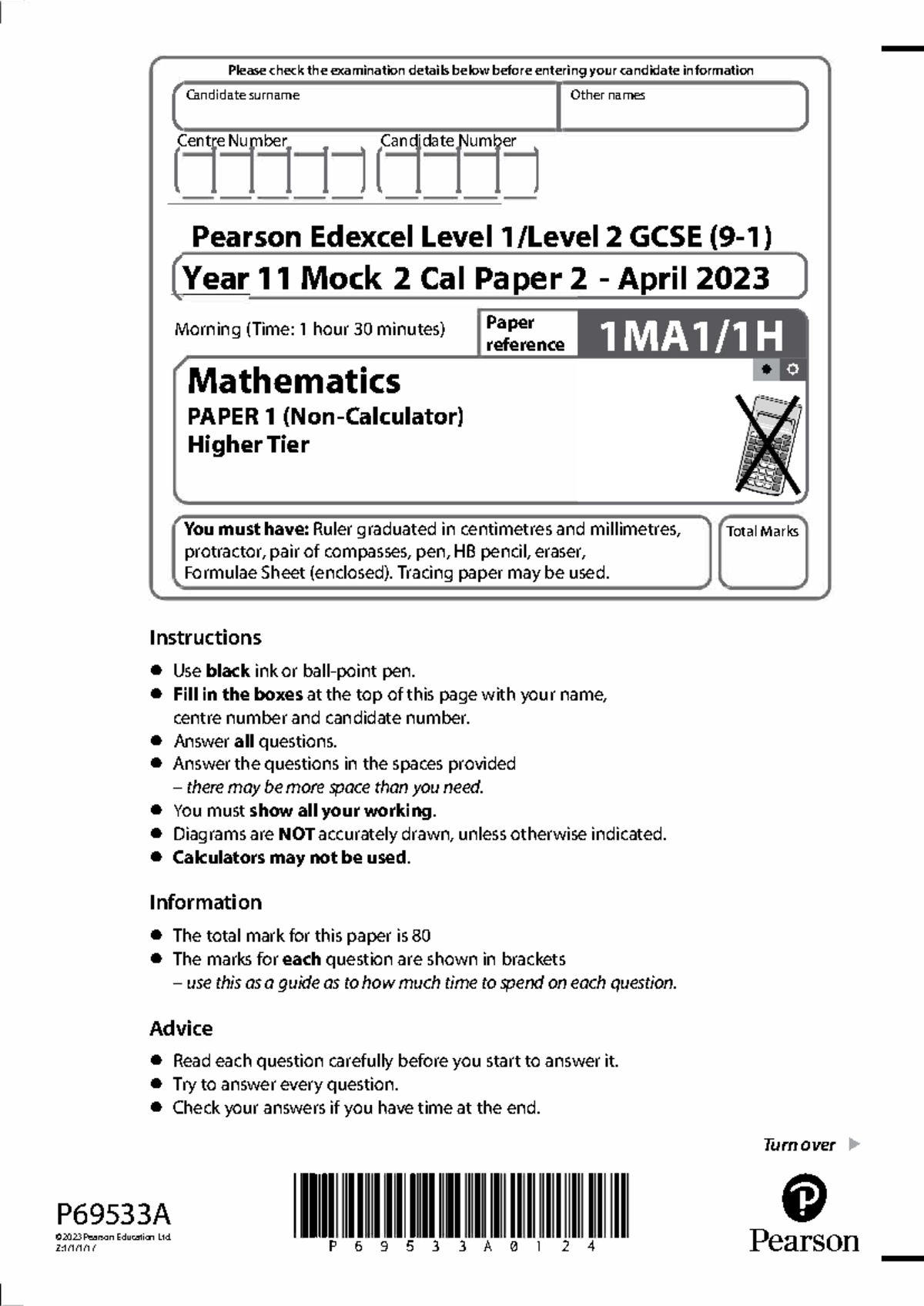 Calculator Mock 2 Paper 2 April 2024 - Please check the examination ...