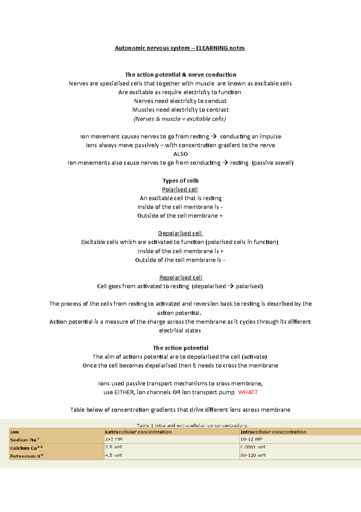 Autonomic nervous system - Elearning - Autonomic nervous system ...