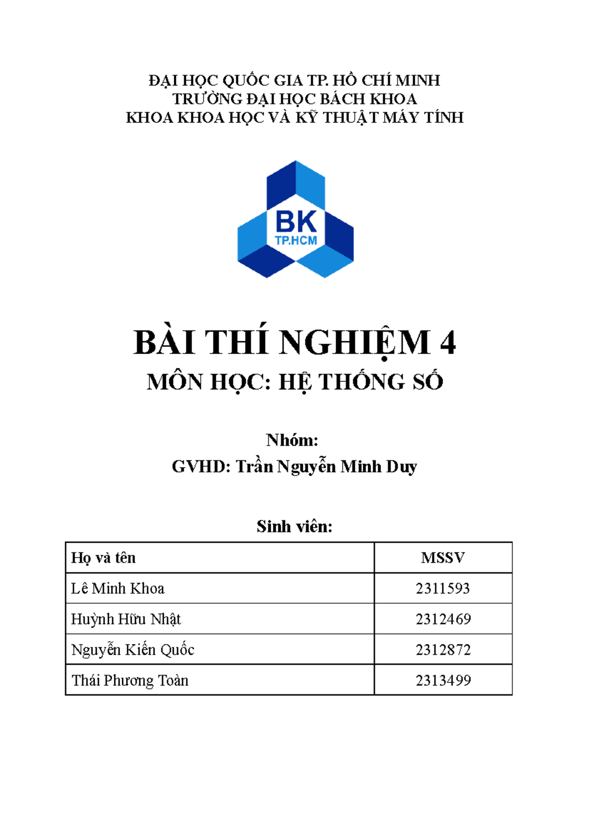 L01 06 2312469 LAB4 DD-11-2023 - ĐẠI HỌC QUỐC GIA TP. HỒ CHÍ MINH TRƯỜNG ĐẠI HỌC BÁCH KHOA KHOA ...