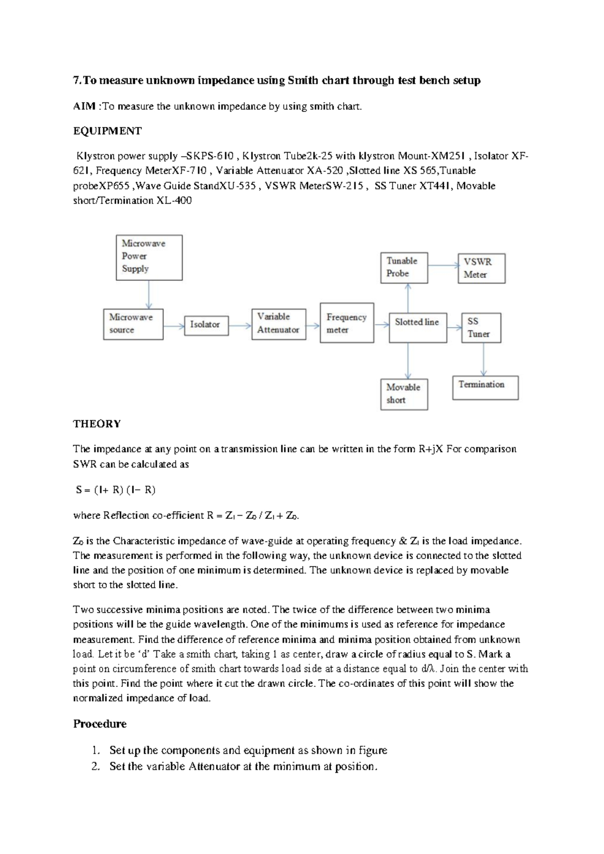 Microwave theory - 7 measure unknown impedance using Smith chart ...