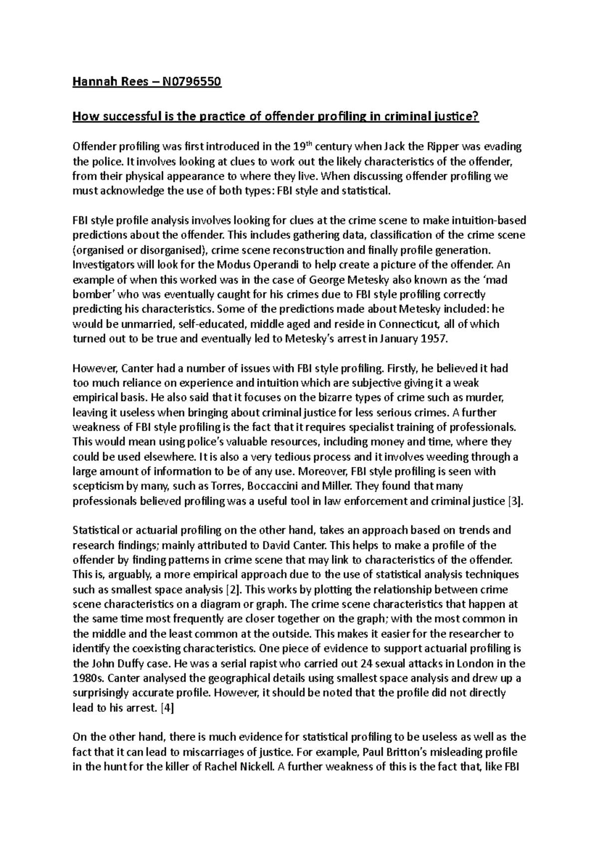 Intro to Psychology of Crime: How successful is the practice of ...