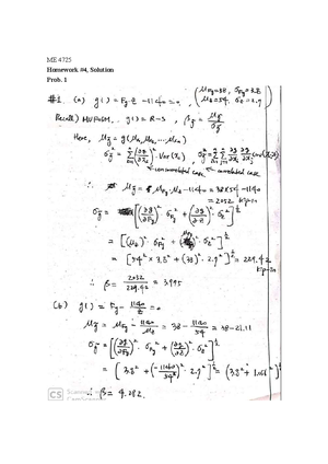 ME4725 HW4 - Homework Questions - ME Dr. S. Choi Homework #4, Due 2/27/ Consider a mechanical ...