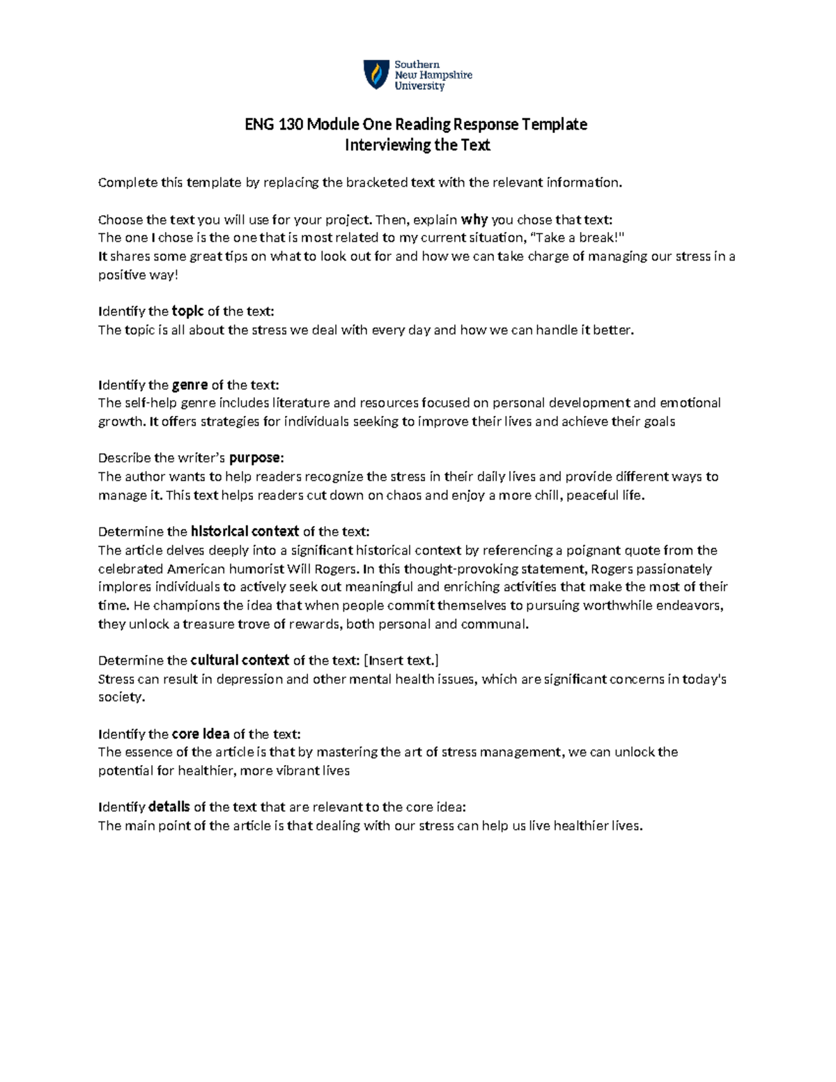 ENG 130 Module One Reading Response - Chris Ellis - ENG 130 Module One ...