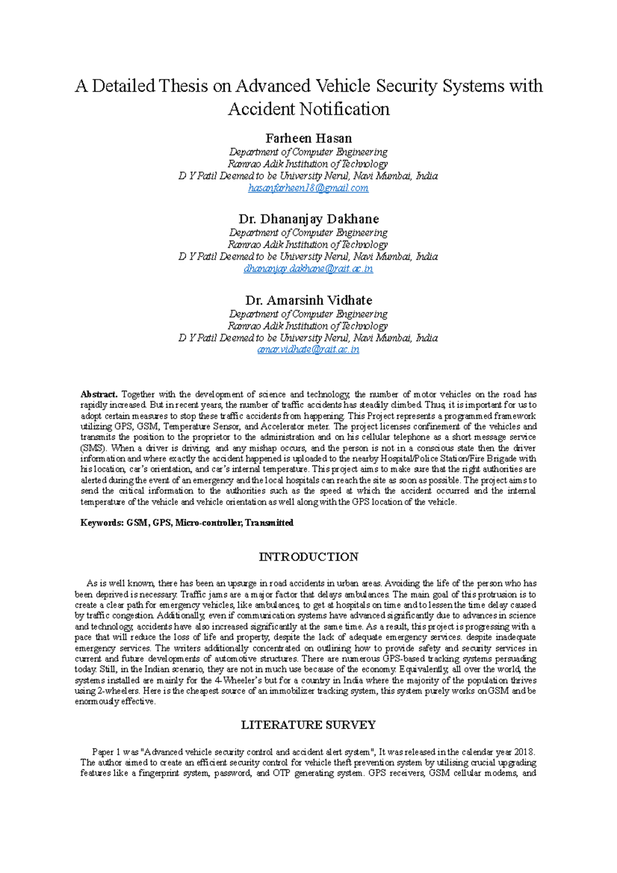 Farheen Hasan Final - article - A Detailed Thesis on Advanced Vehicle ...