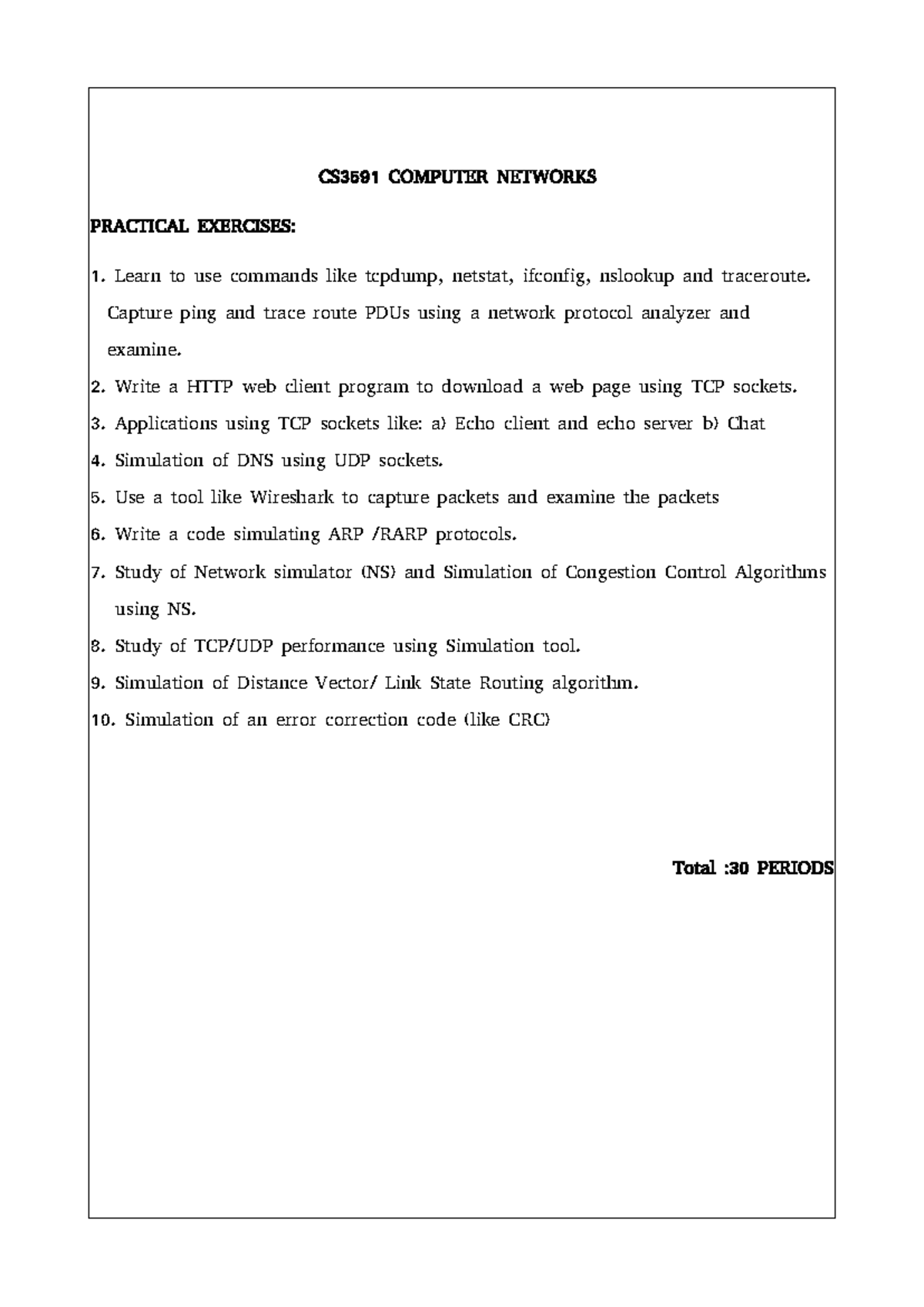 Computer Network lab - Good - CS3591 COMPUTER NETWORKS PRACTICAL EXERCISES: Learn to use ...