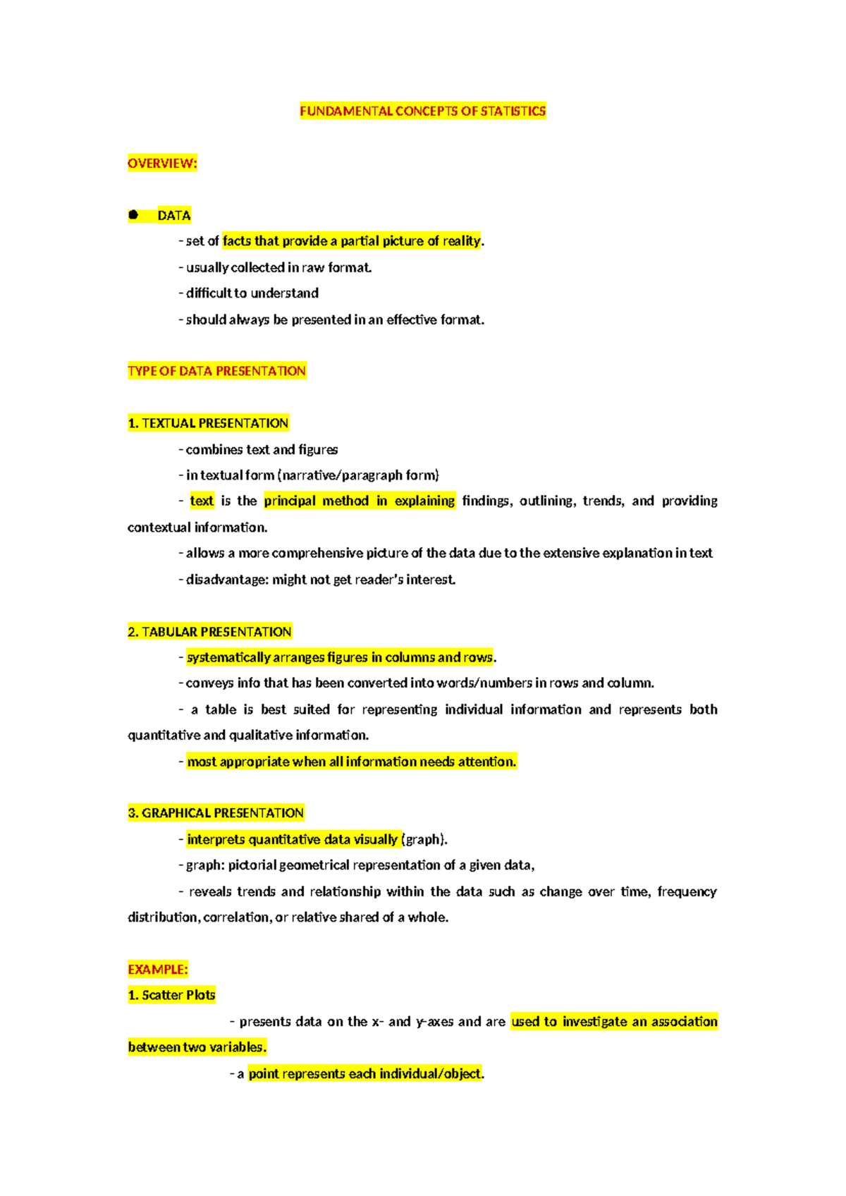 Fundamental Concepts OF Statistics - FUNDAMENTAL CONCEPTS OF STATISTICS ...