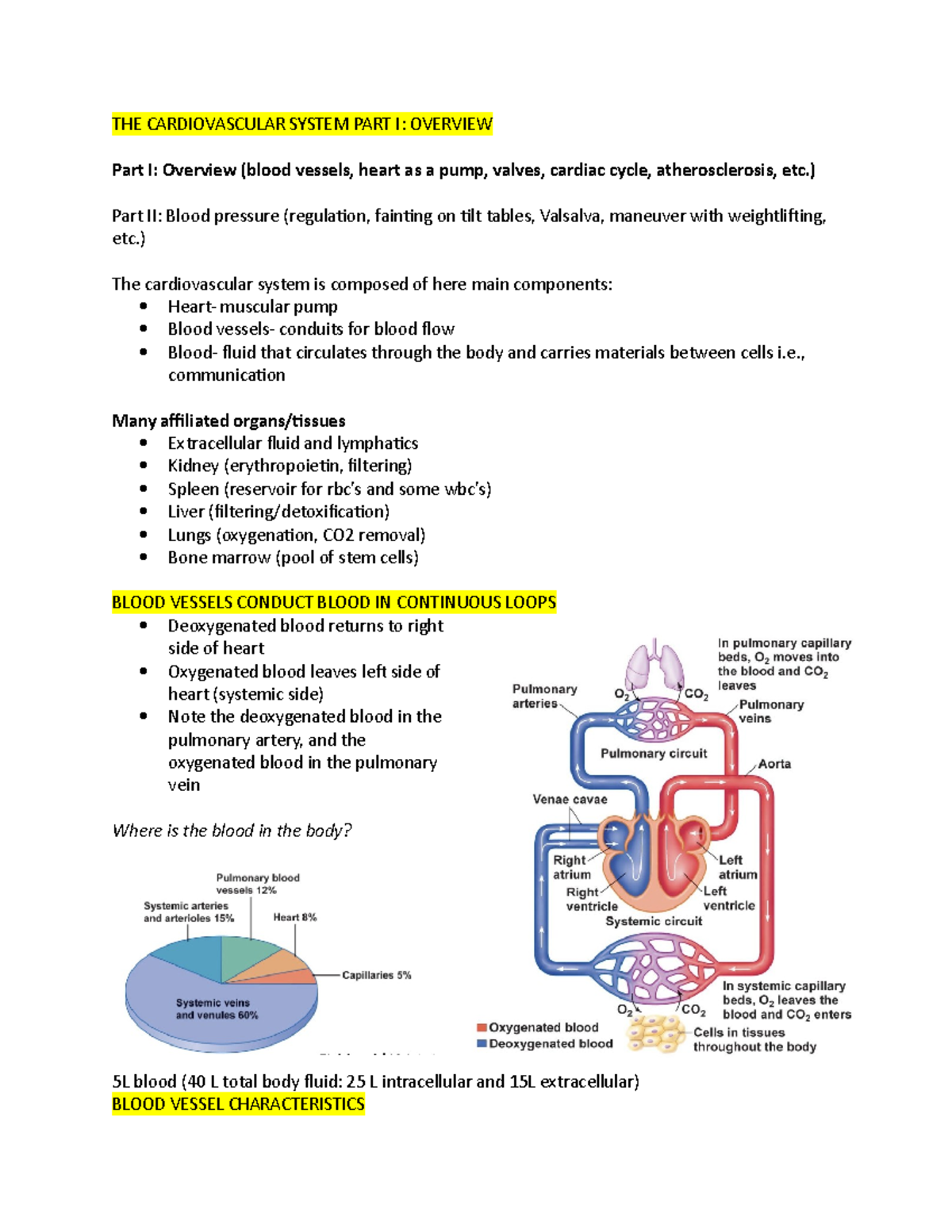 The Cardiovascular System Part I (12)- BIOL 1080 - BIOL1080 - U of G ...